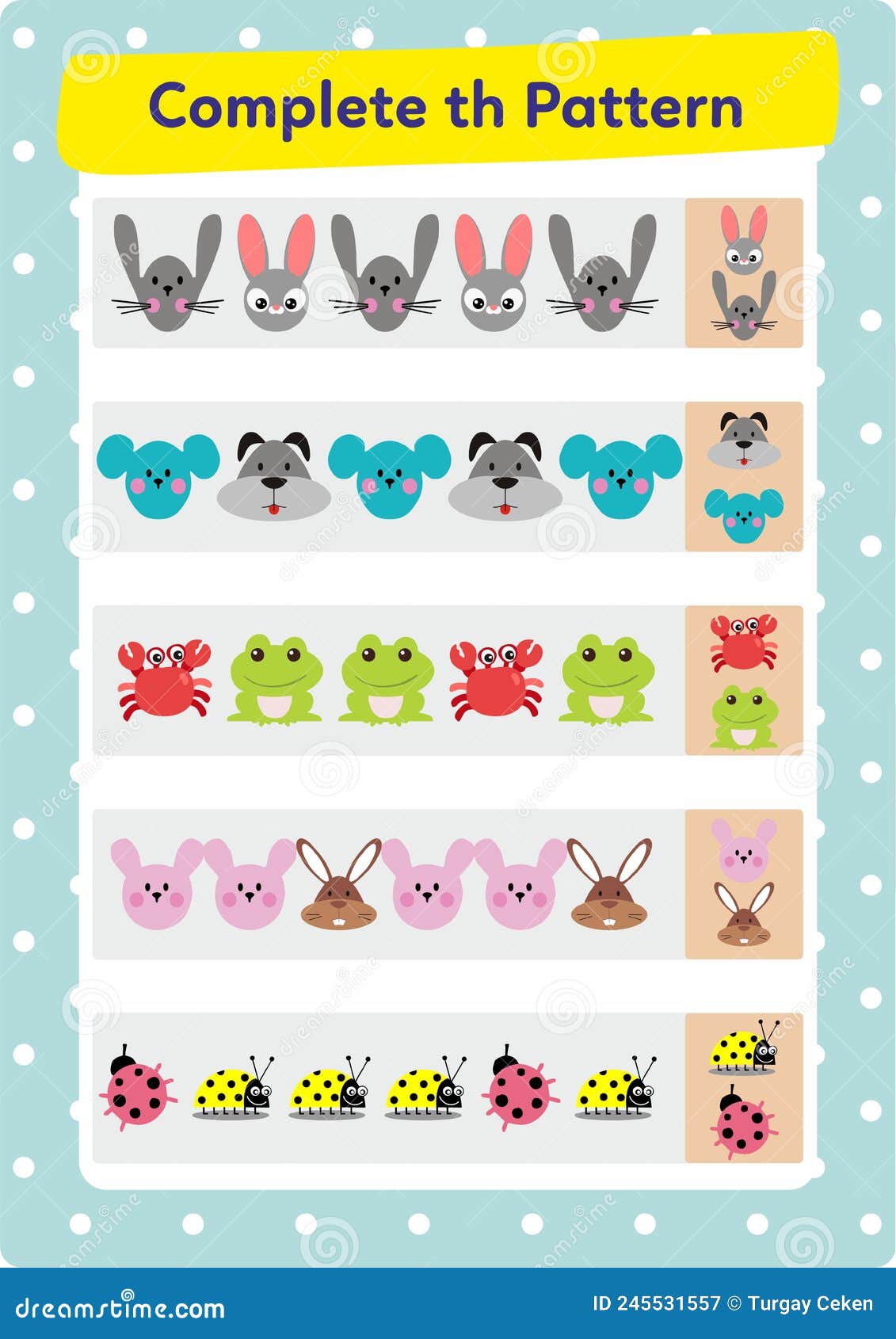 Pattern Activity for Kids. Funny Activities. Stock Vector ...