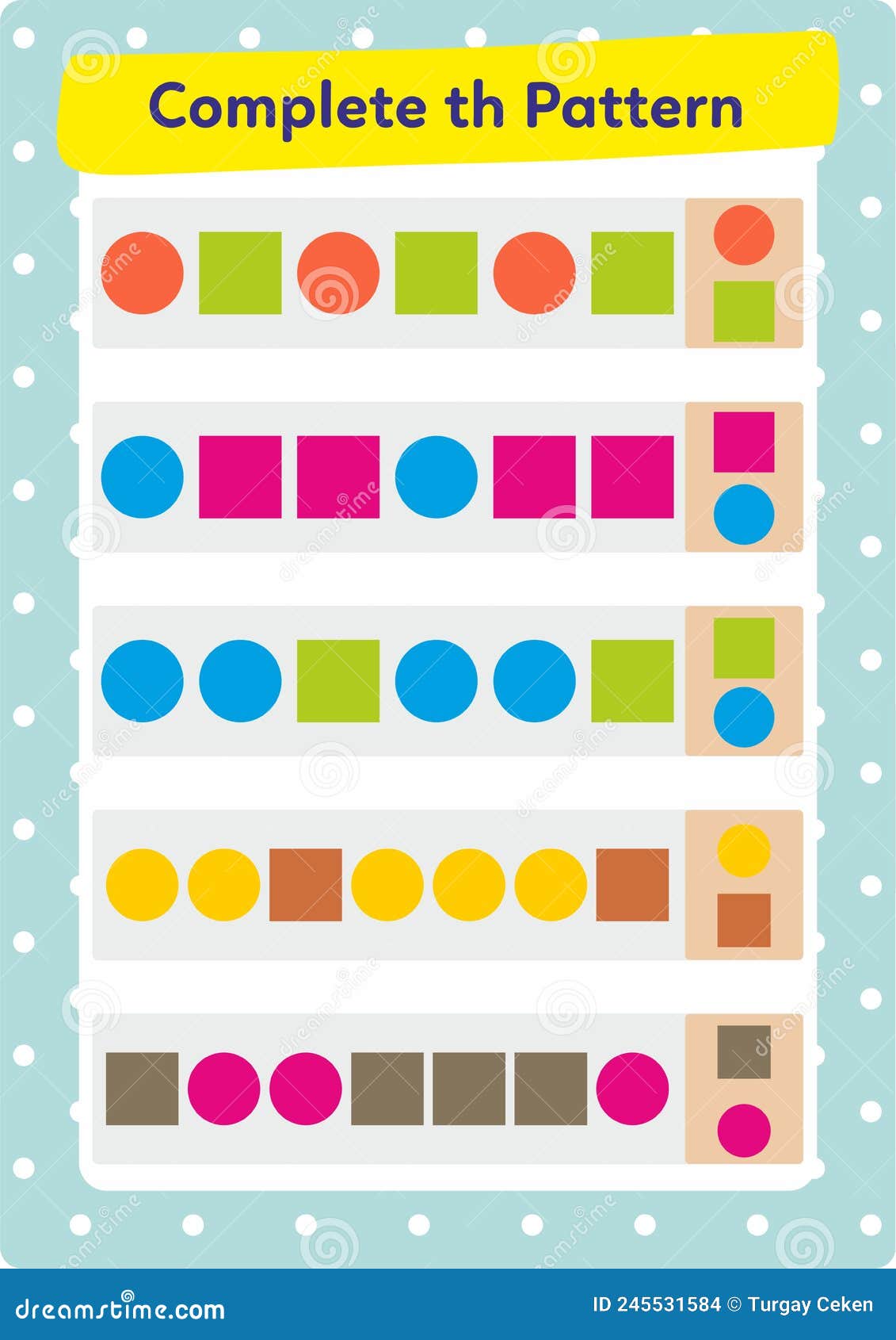 Pattern Activity for Kids. Funny Activities. Stock Vector ...