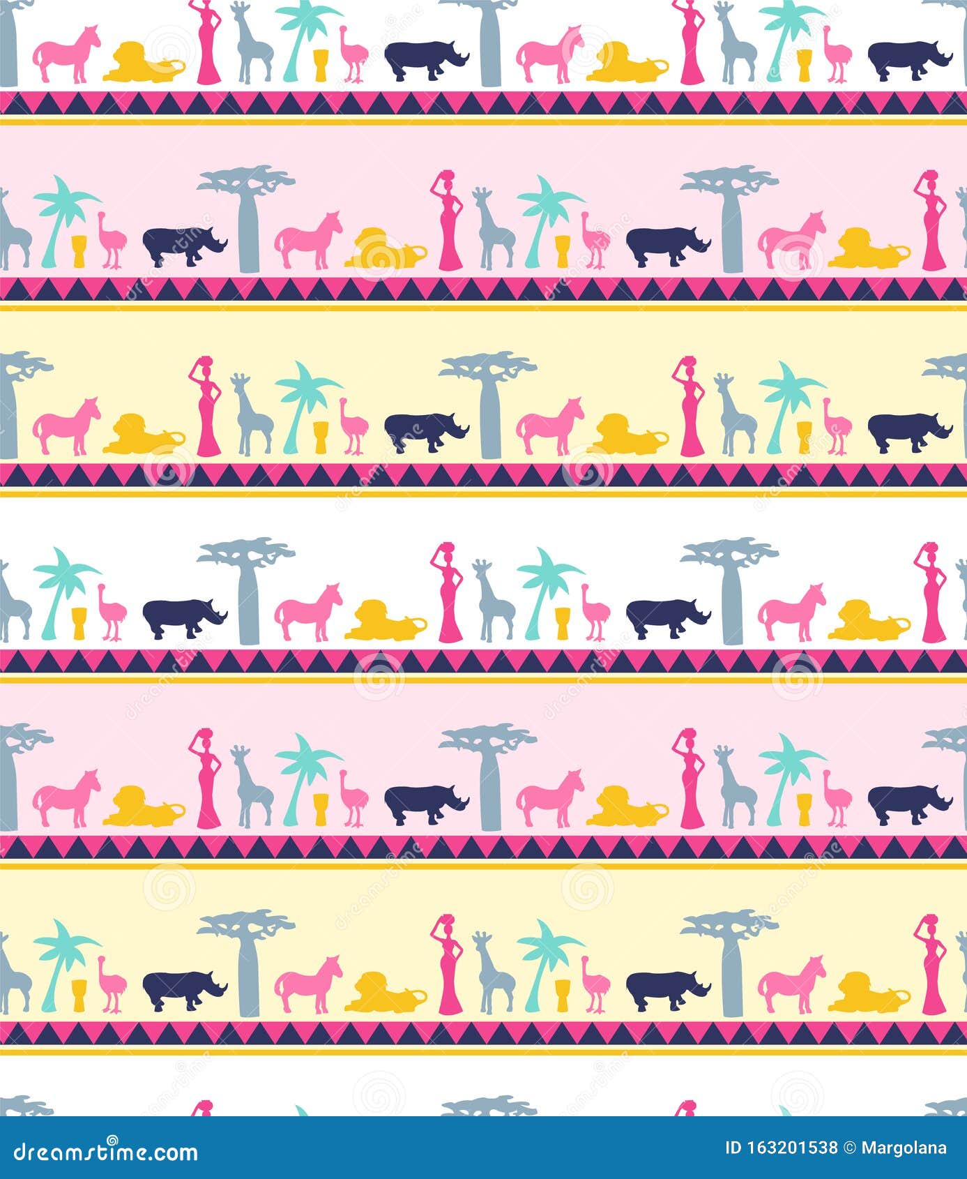 Africa Jungle Landscape Animals Wildlife And Scouts Boy And Gir In ...