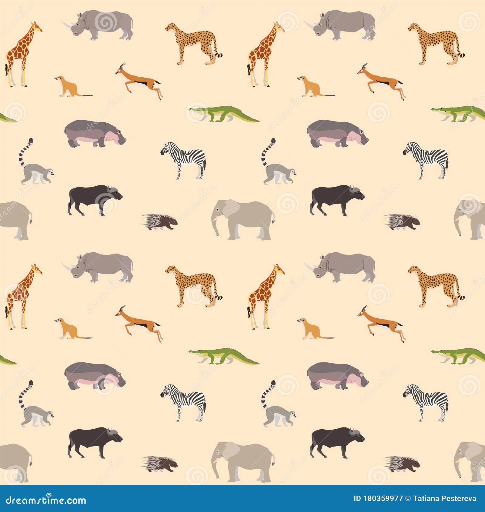 Pattern of african animals stock vector. Illustration of giraffe ...