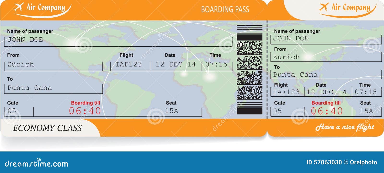 Pattern of Airline Boarding Pass Ticket Stock Vector - Illustration of ...