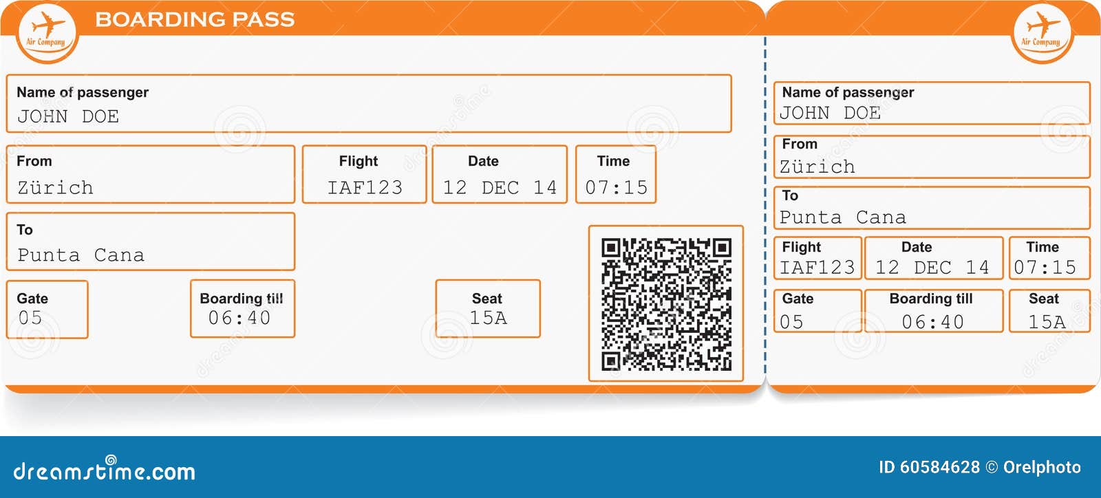 Pattern of Airline Boarding Pass Ticket Stock Illustration ...