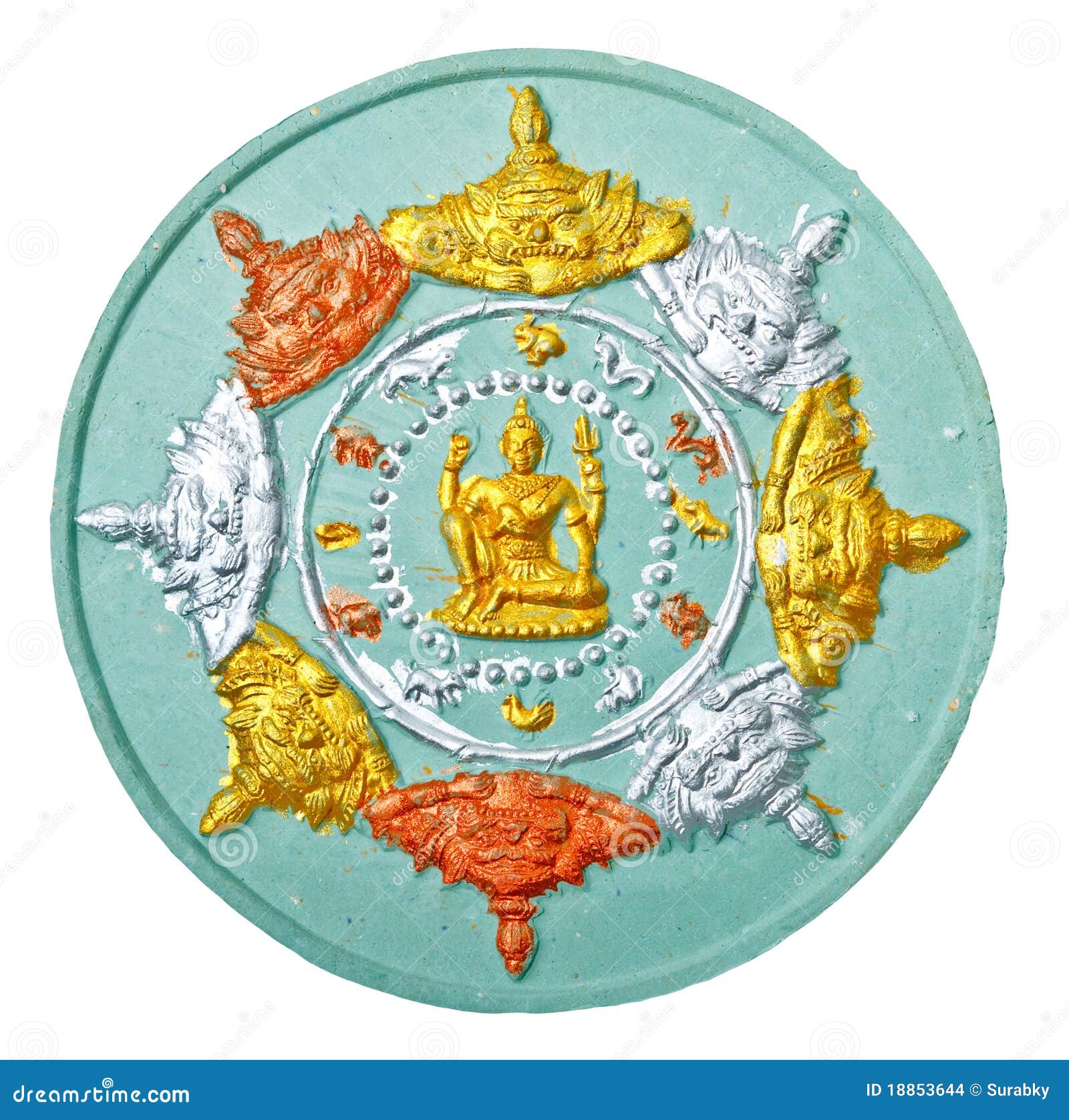 Pattern Of Amulet In Native Thai Style Stock Photo - Image of native ...