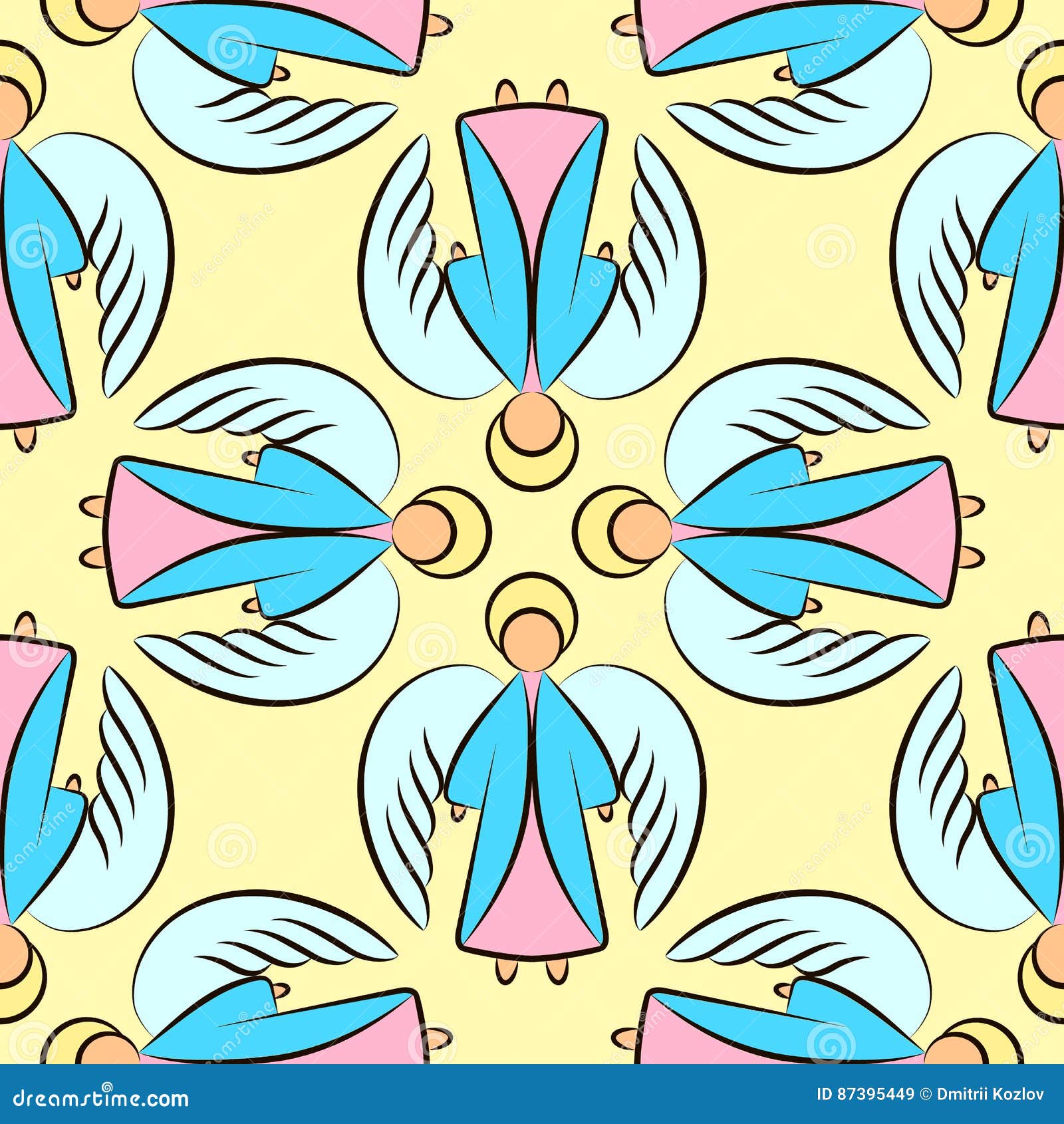 Pattern, angels, flat. stock vector. Illustration of abstract - 87395449