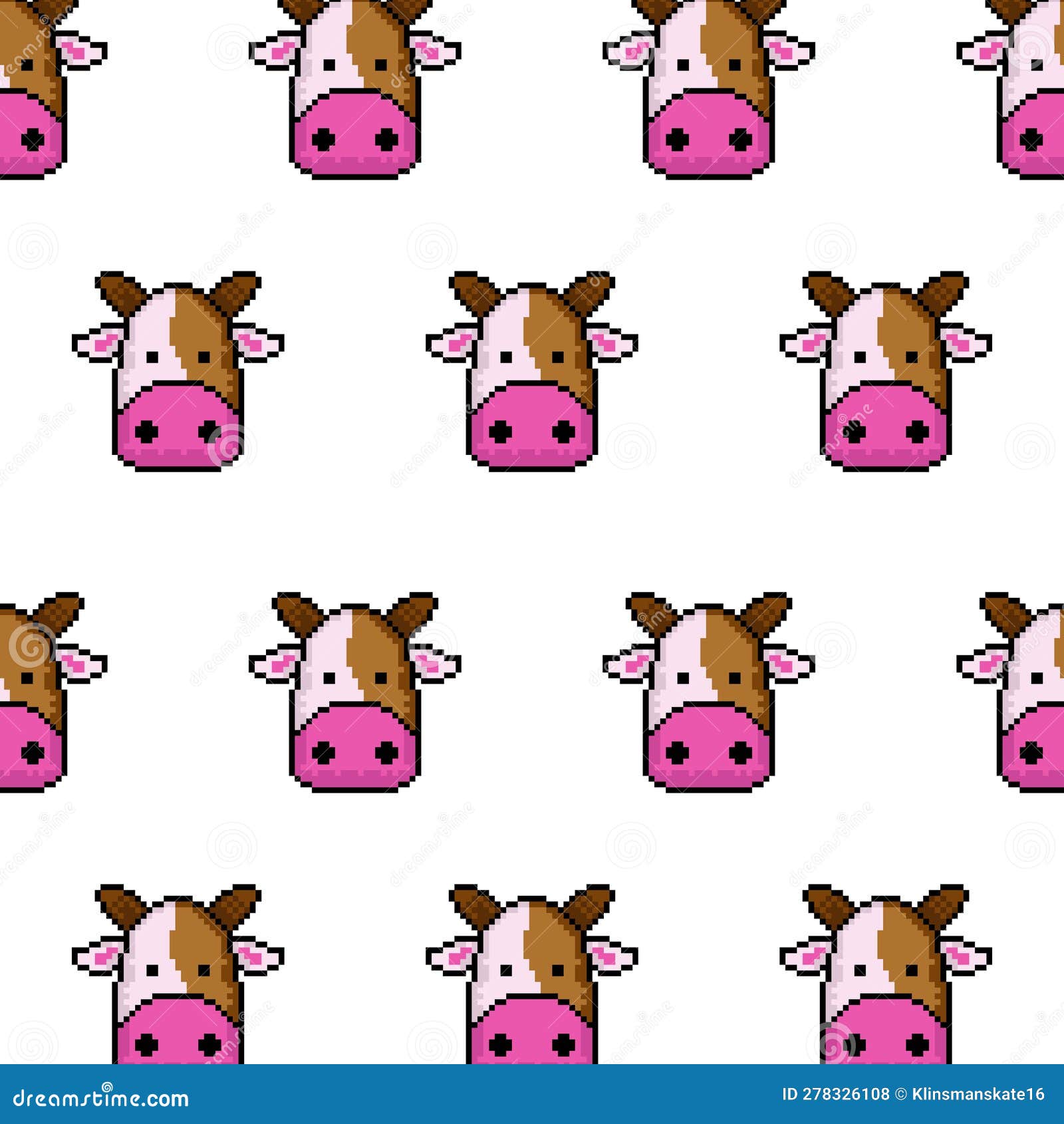 Pattern Animal Cow Pixel Art Design Background Stock Vector ...