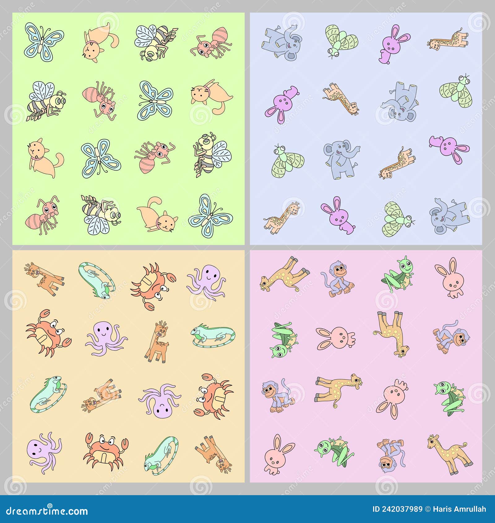 Pattern Seamless with Cute Animals Childish. Decoration Kids Theme ...