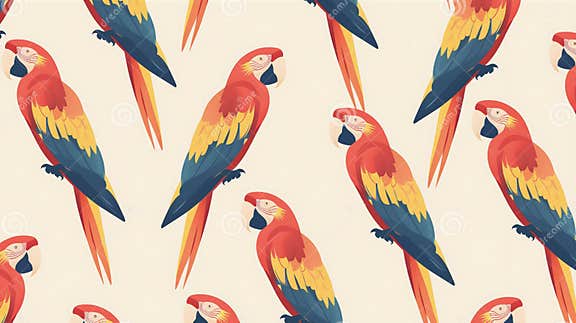 Pattern with ara parrots stock illustration. Illustration of feather ...