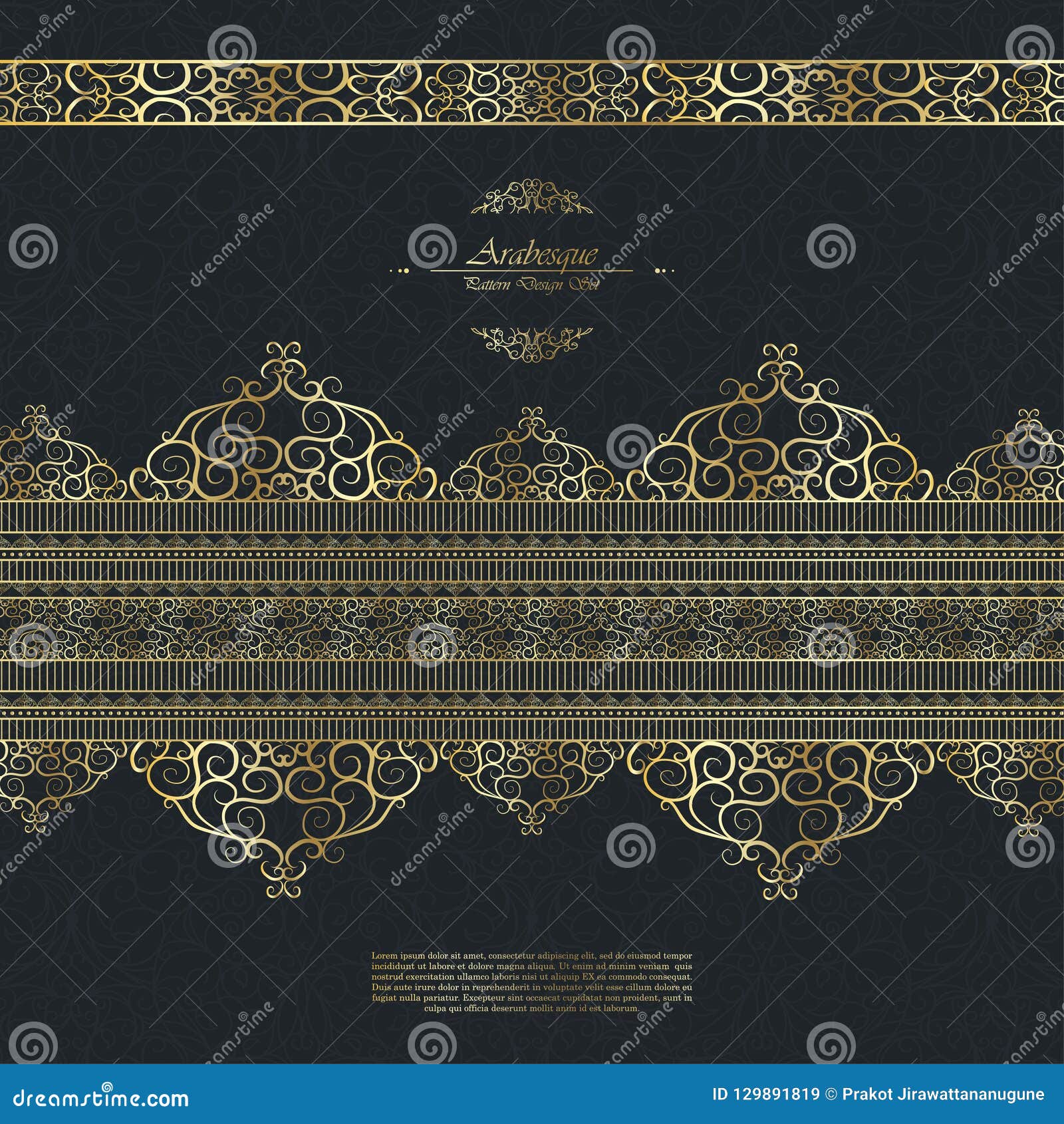 Pattern Arabesque Element Classy Grey Background Template Vector Stock ...