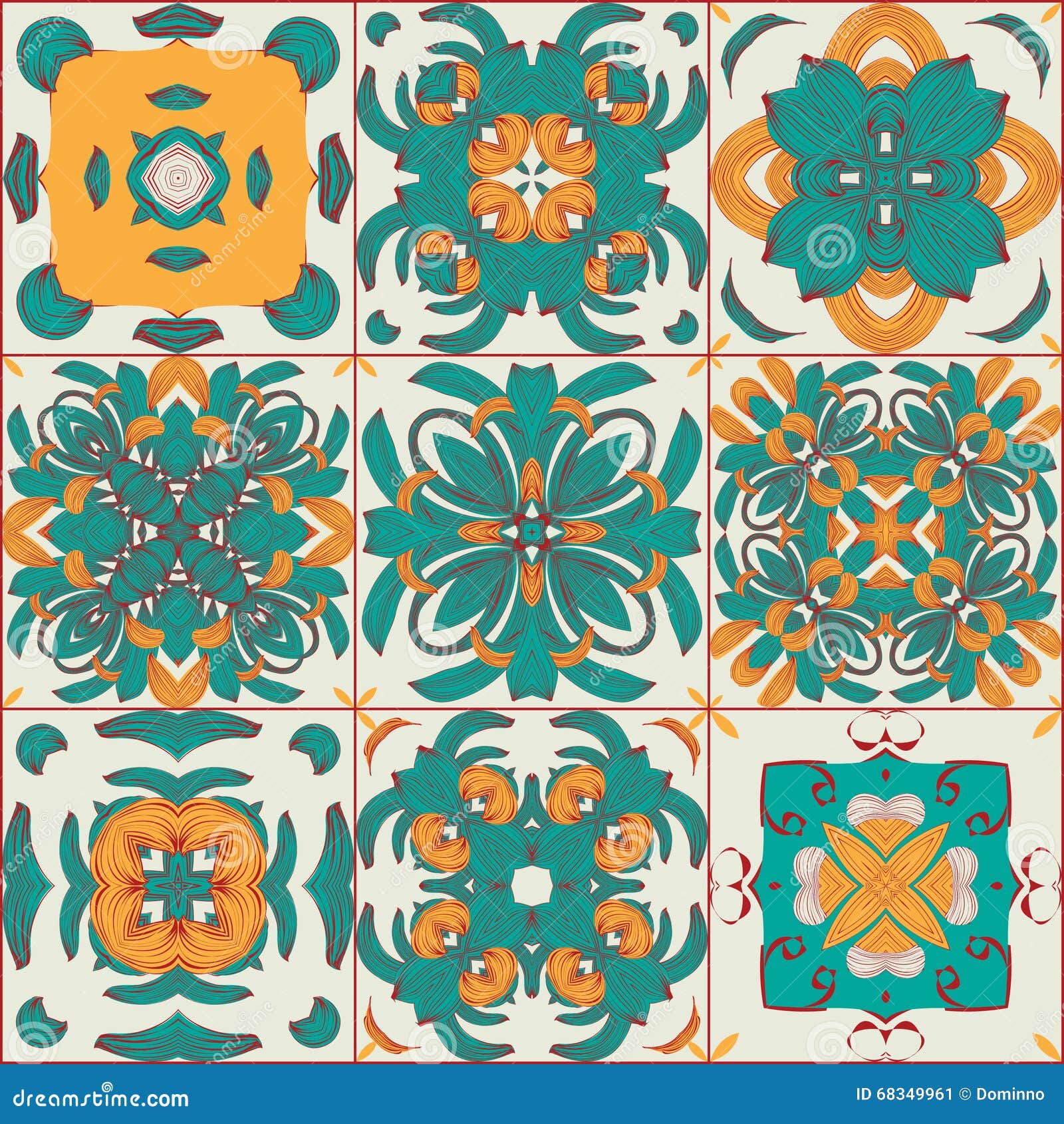 Pattern From The Arabic Tiles Cartoon Vector | CartoonDealer.com #68349961