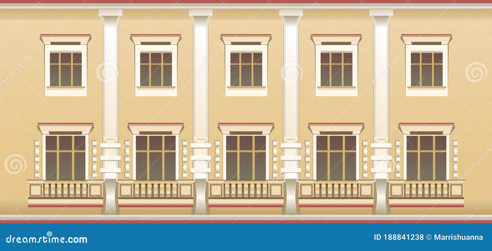 Exterior Wall Window Pattern Vectir Stock Vector - Illustration of life ...