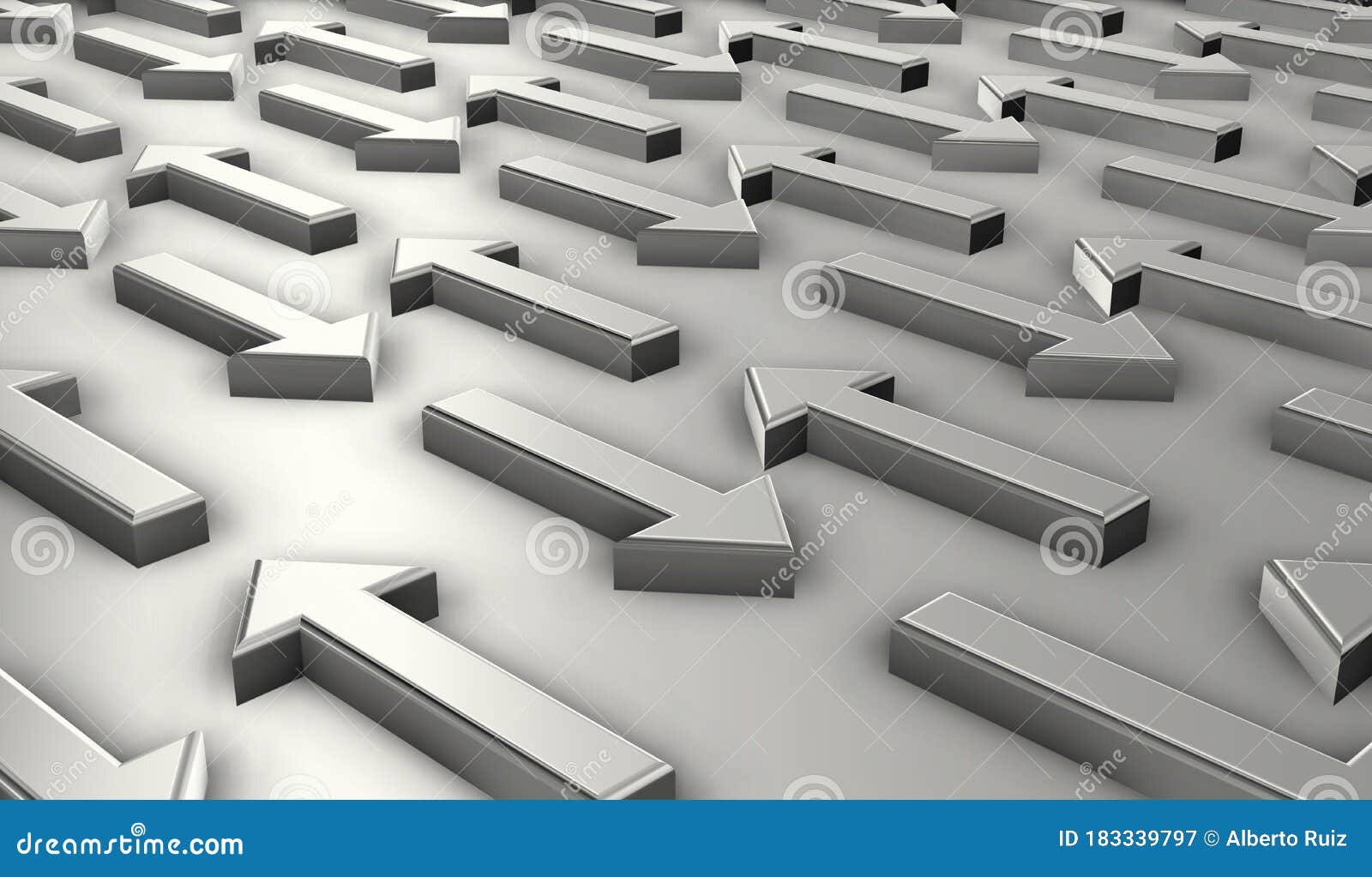 Pattern of Arrows in Cool Perspective with Shadows Stock Illustration ...