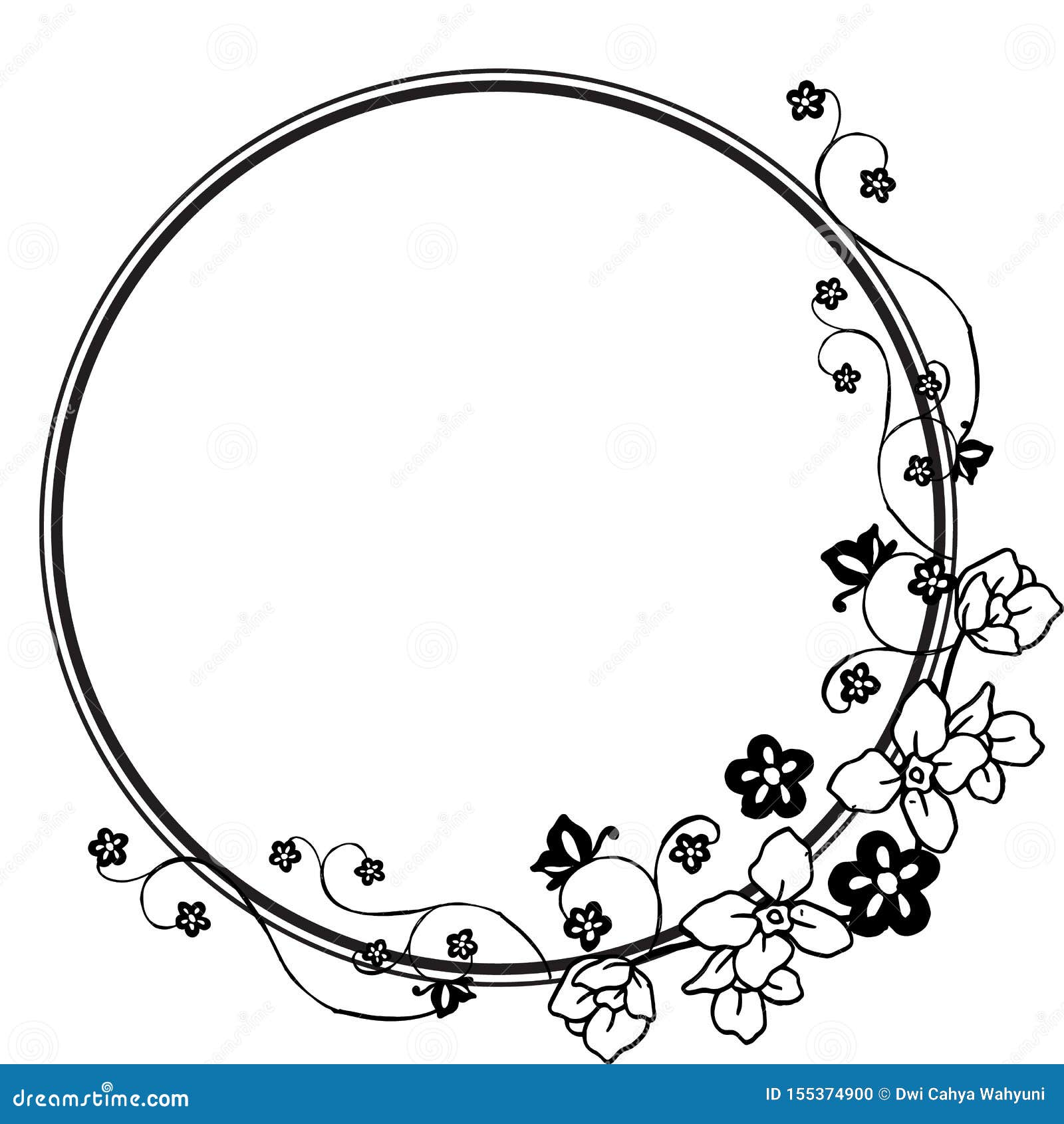 Pattern Art Wreath Frame, for Template of Cards. Vector Stock Vector ...