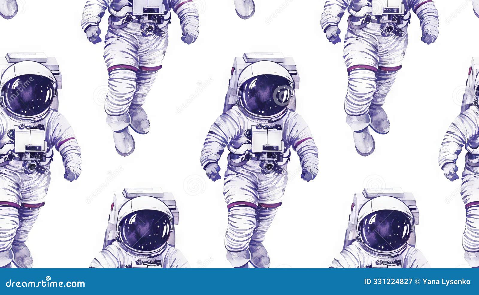 Pattern of Astronauts in Space Suits Floating in Zero Gravity ...