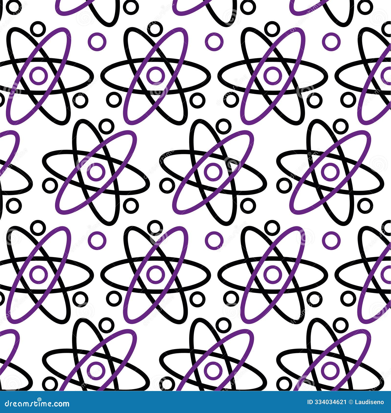 Pattern with Atomic Symbols in Purple and Black Vector Stock ...