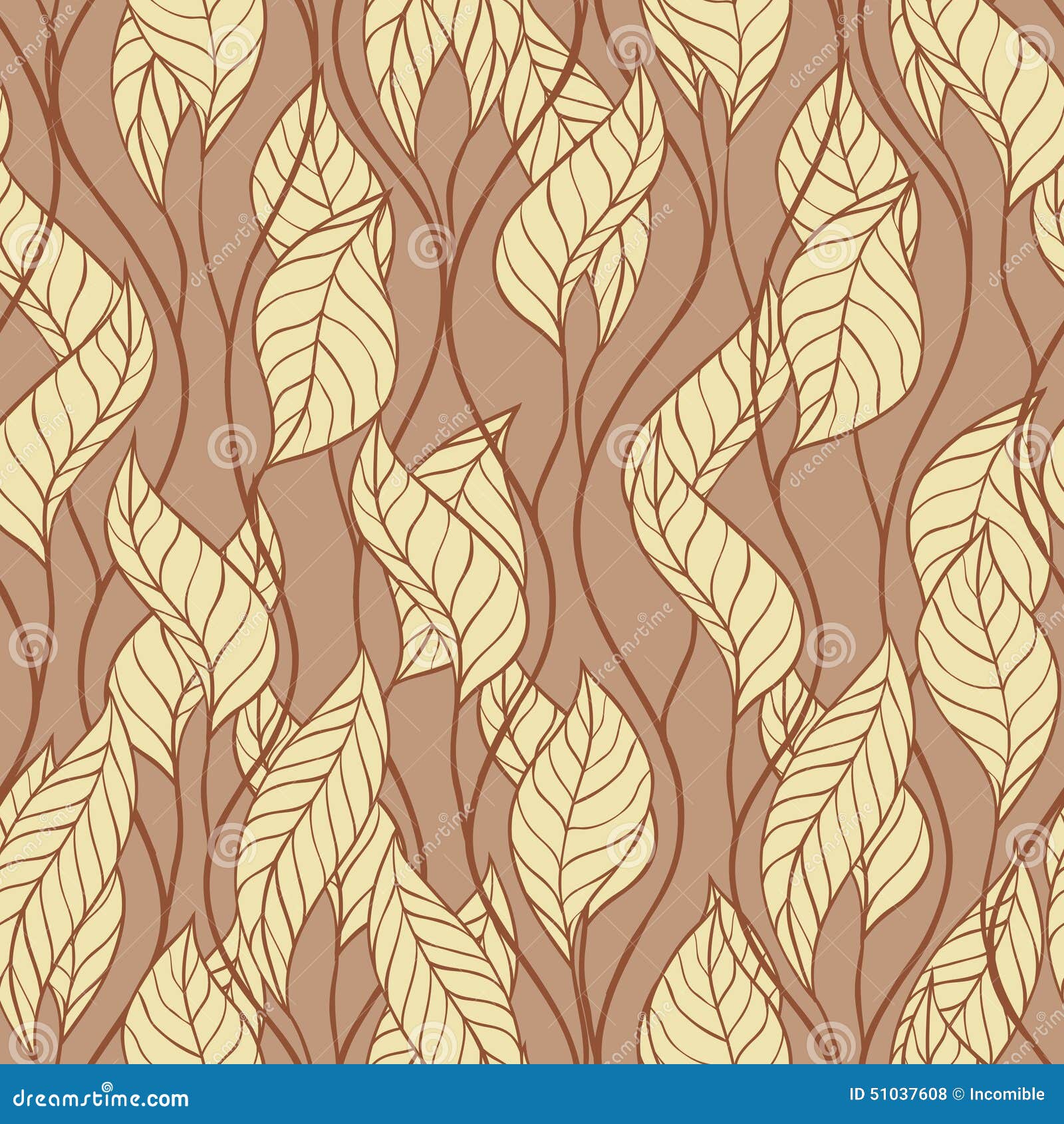 Pattern of Autumn Macro Swirl Leaves. Vector Stock Vector ...