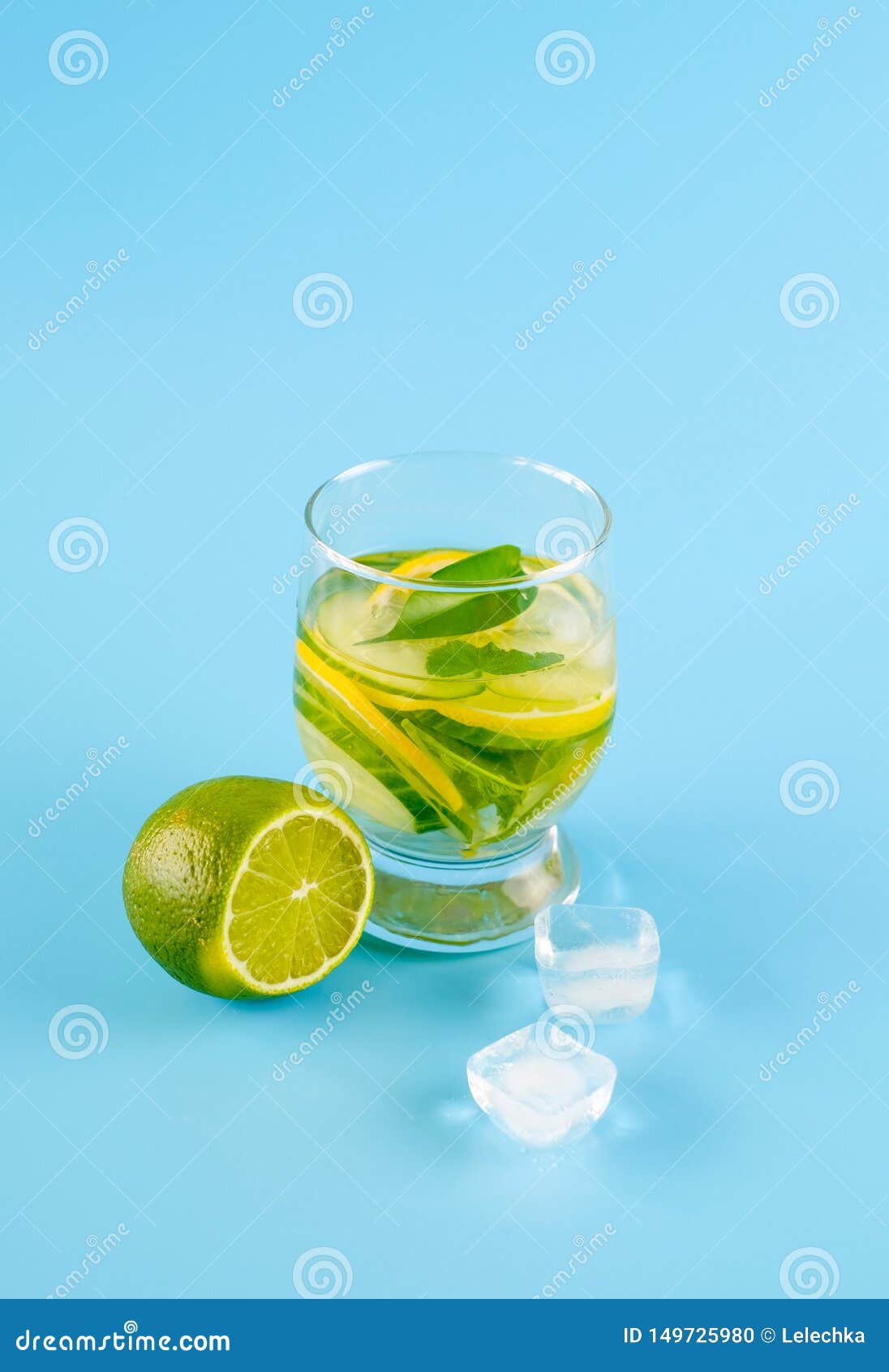 Isolate Exotic Lemonade on Blue Background Stock Photo - Image of ...