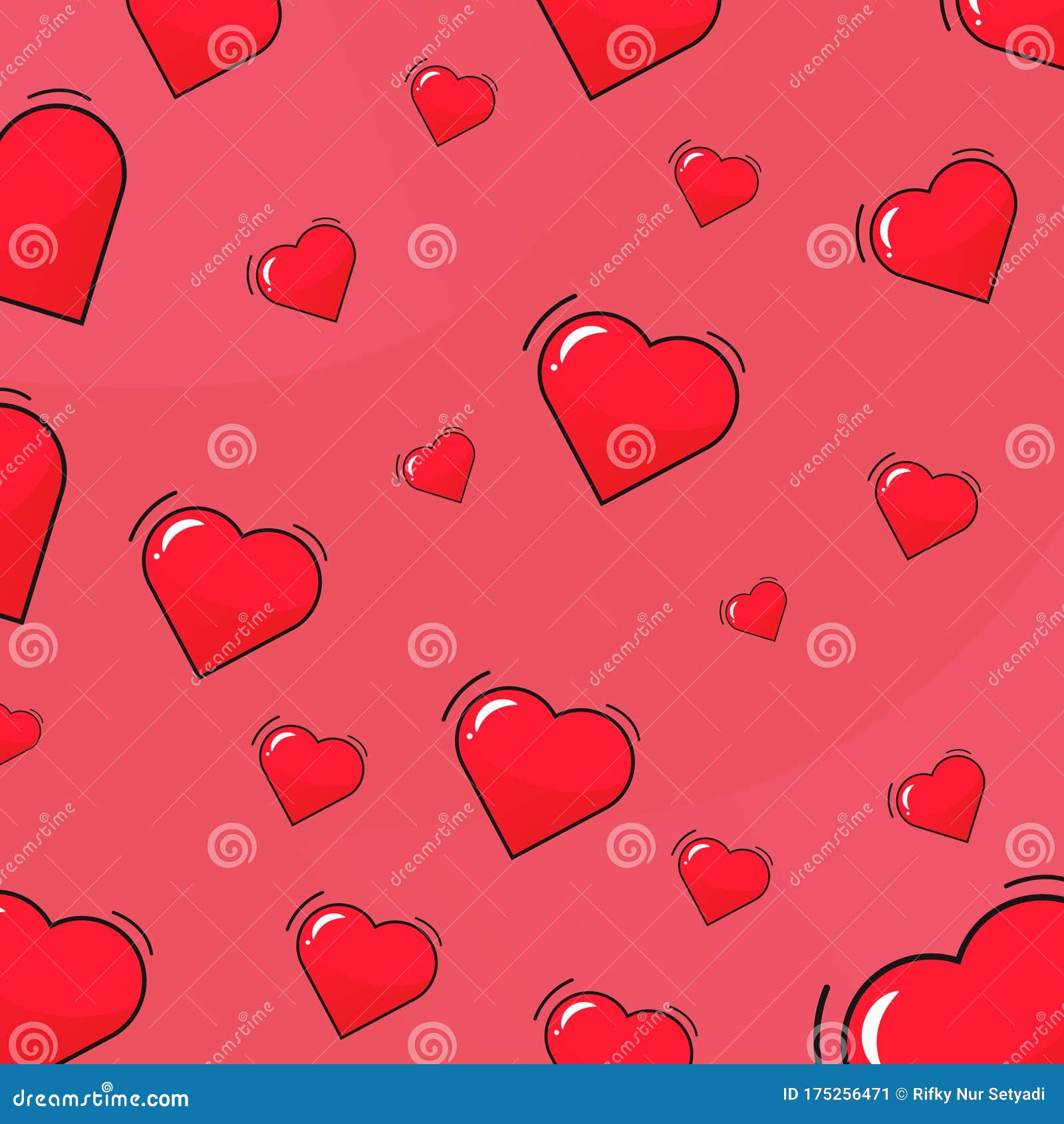 Pattern Background of Heart Shape with Outline Style. Stock Vector ...