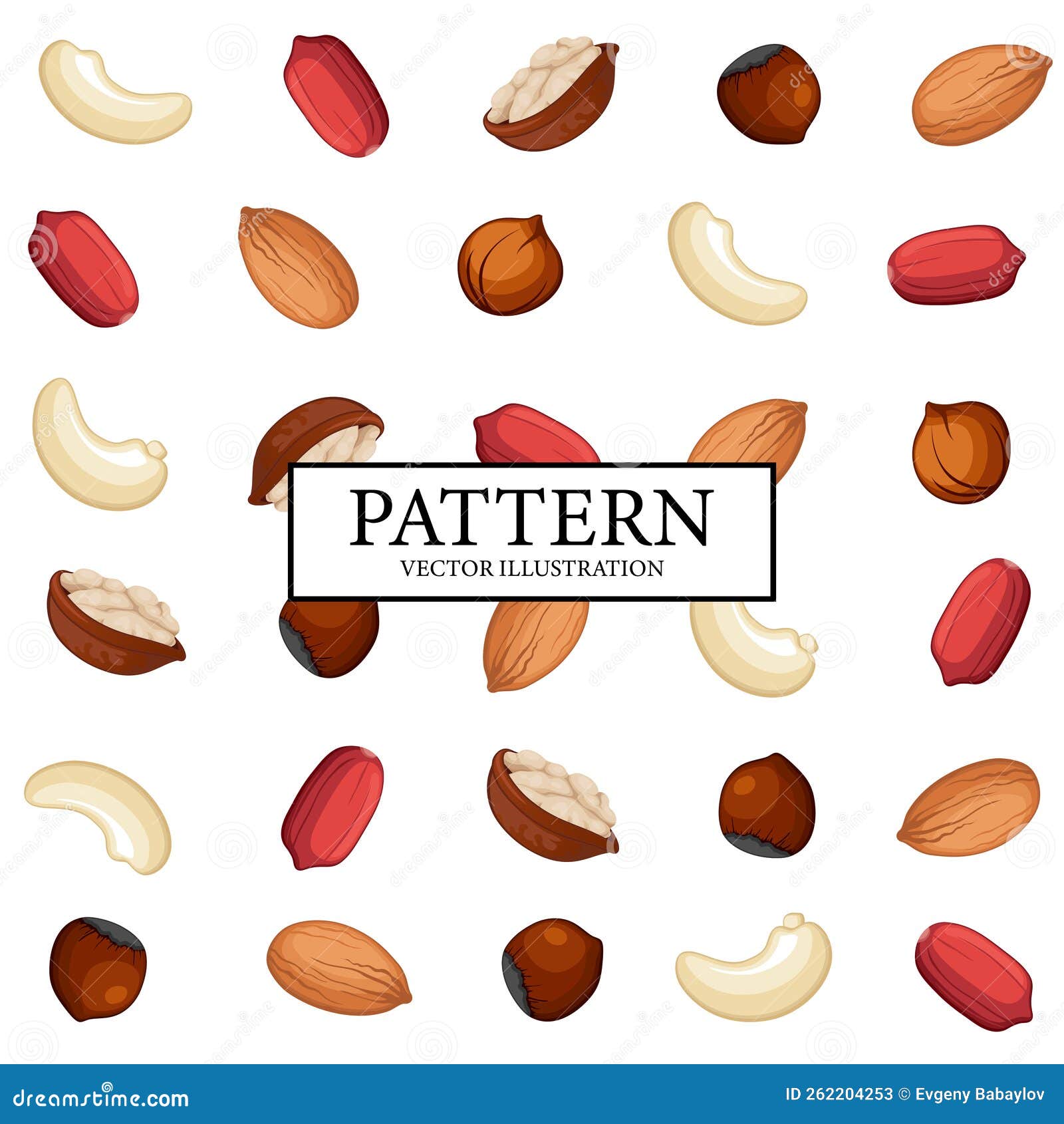 Pattern Background Set of Different Nuts - Vector Stock Vector ...