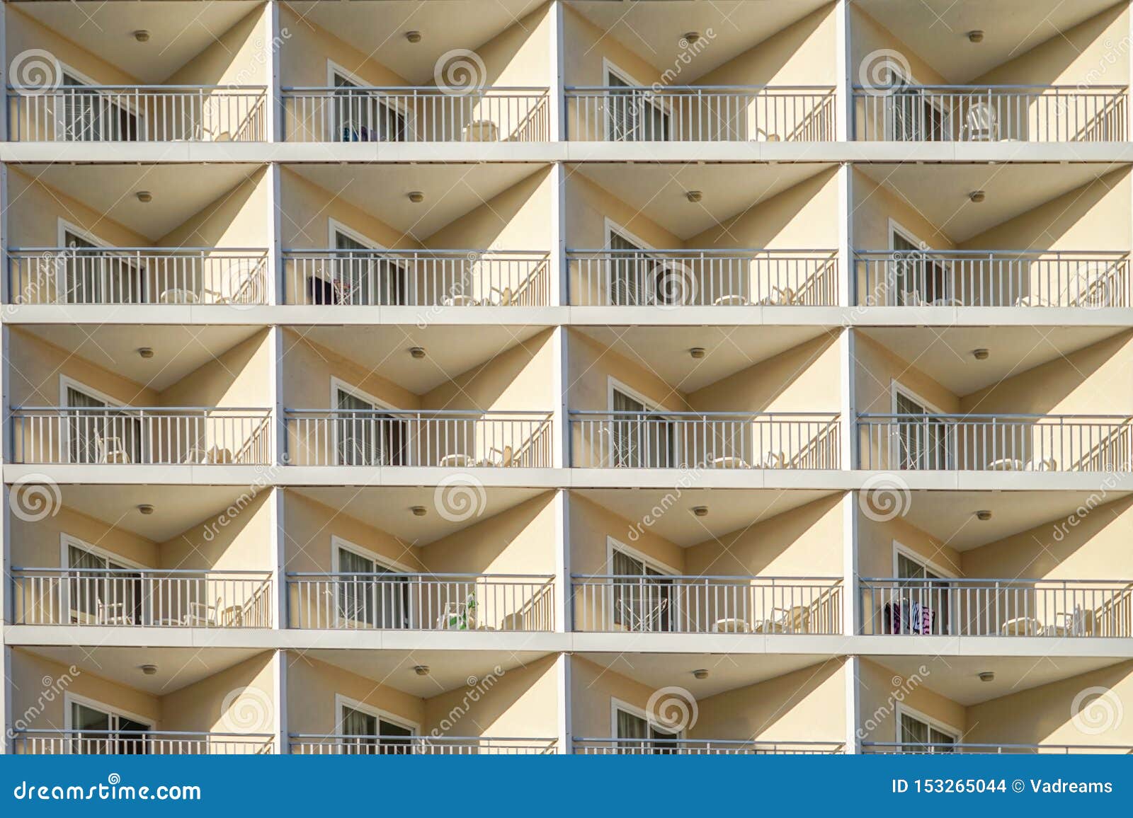 The Pattern of Balcony on the Building Exterior Stock Photo - Image of ...