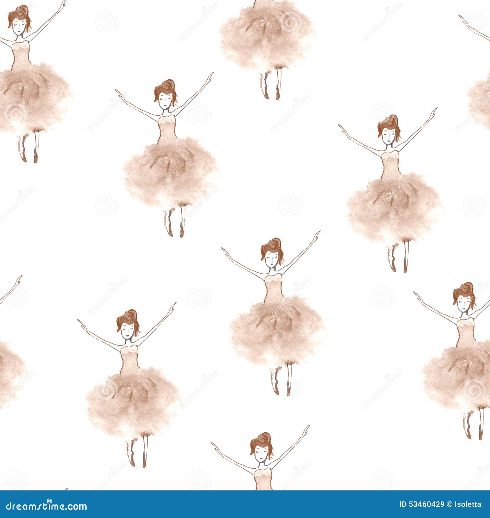 Pattern With Ballerina Dancers Stock Image - Image: 53460429