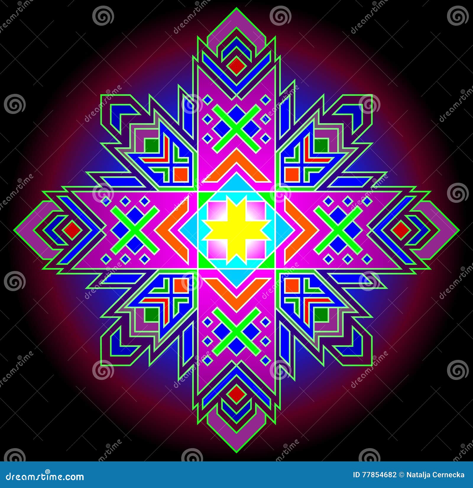 Pattern of Baltic Auseklis Symbol on a Black Background. Stock Vector ...