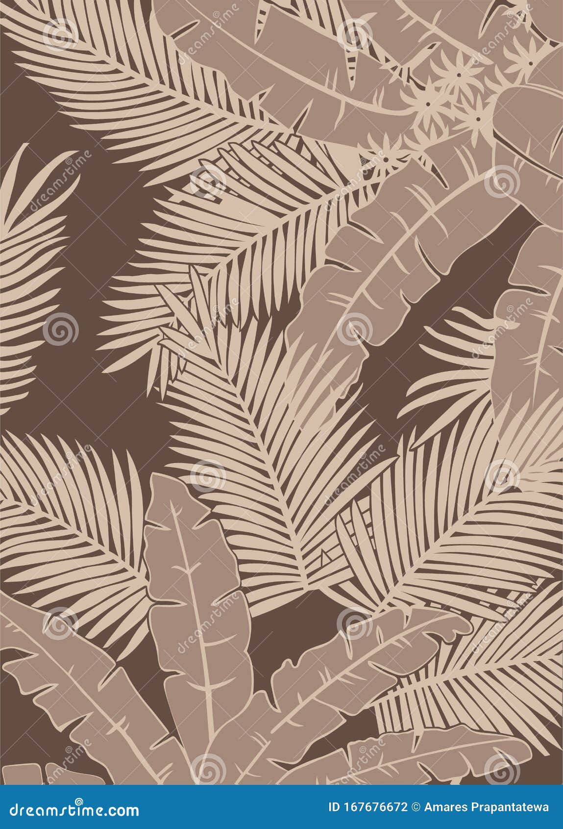Pattern Banana Tree and Leaves, Tropical Leaves Pattern Style, Flat ...