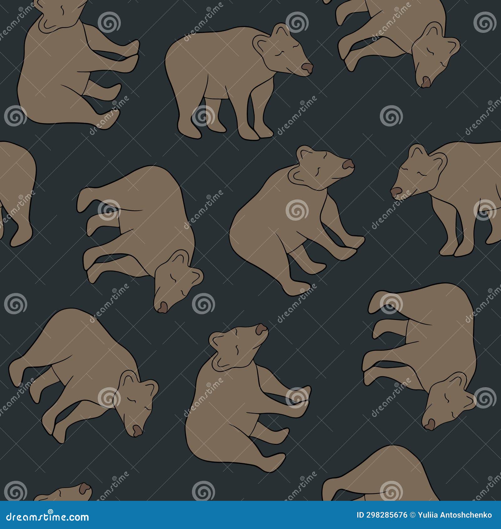 Pattern with bears. stock vector. Illustration of decoration - 298285676