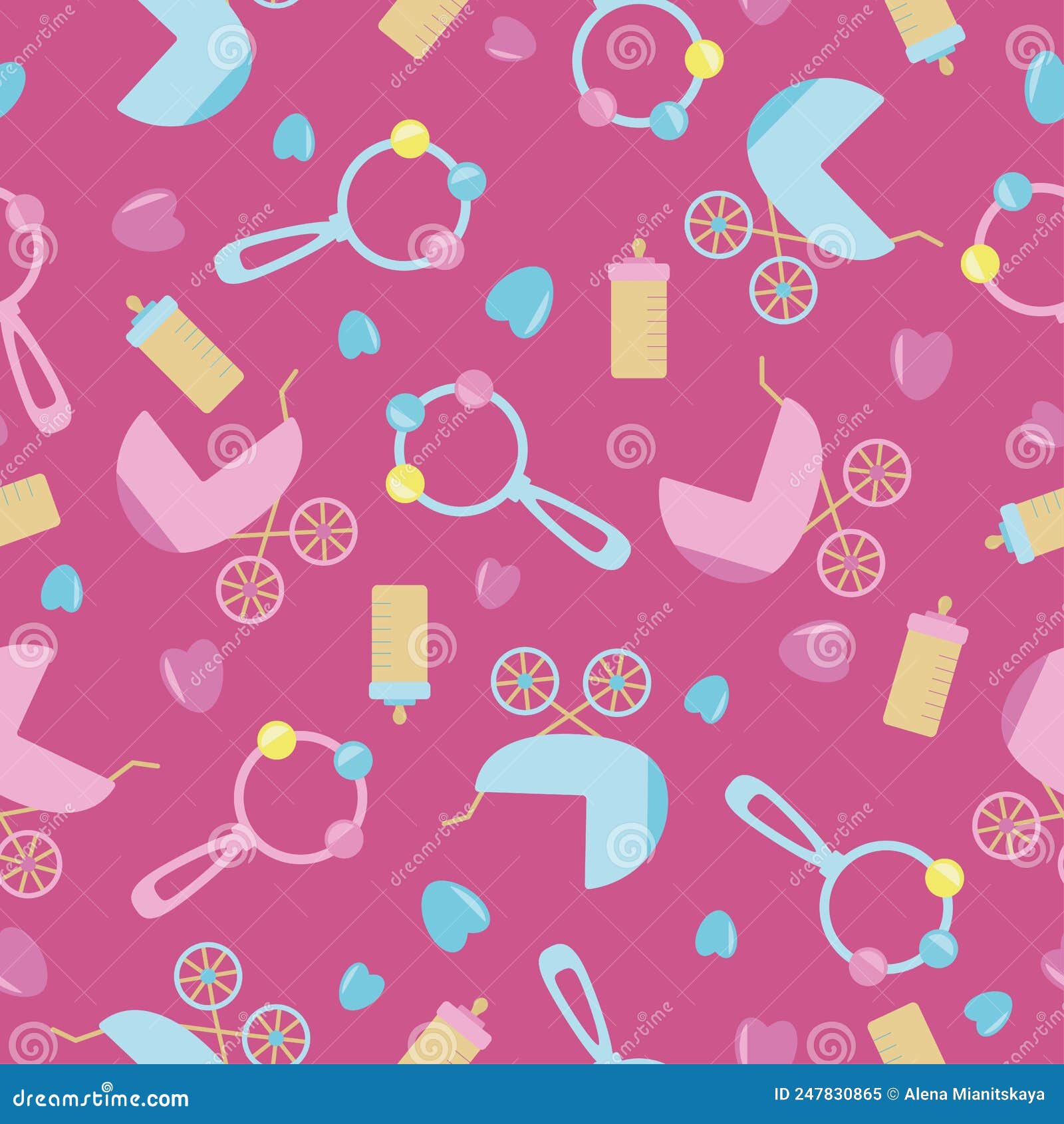 Pattern Beautiful Baby Stuff Vector Stock Vector - Illustration of ...