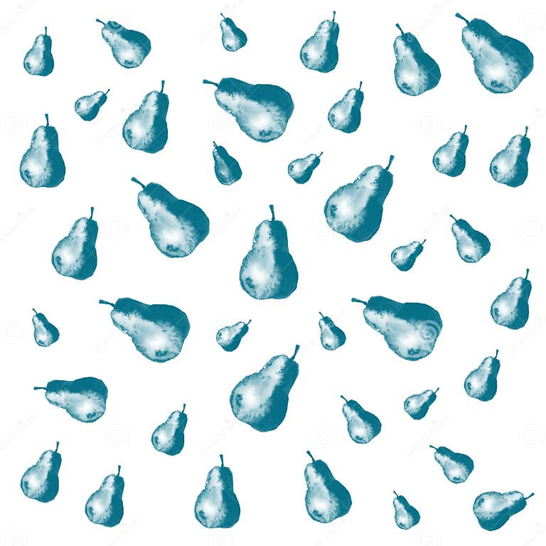A Pattern with Beautiful Blue Pears on a White Background for Your ...