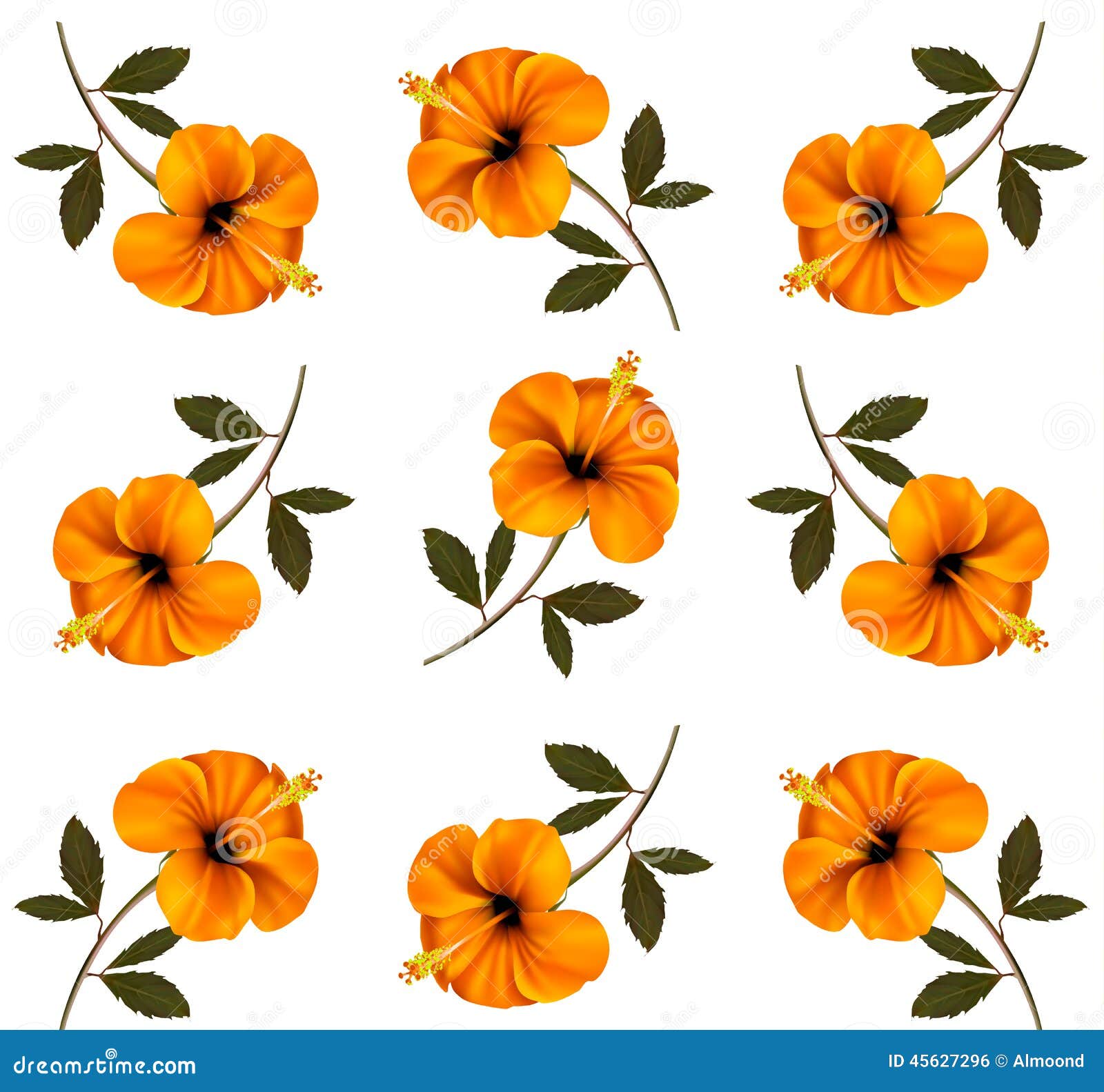 Pattern of Beautiful Yellow Flowers. Stock Vector - Illustration of ...