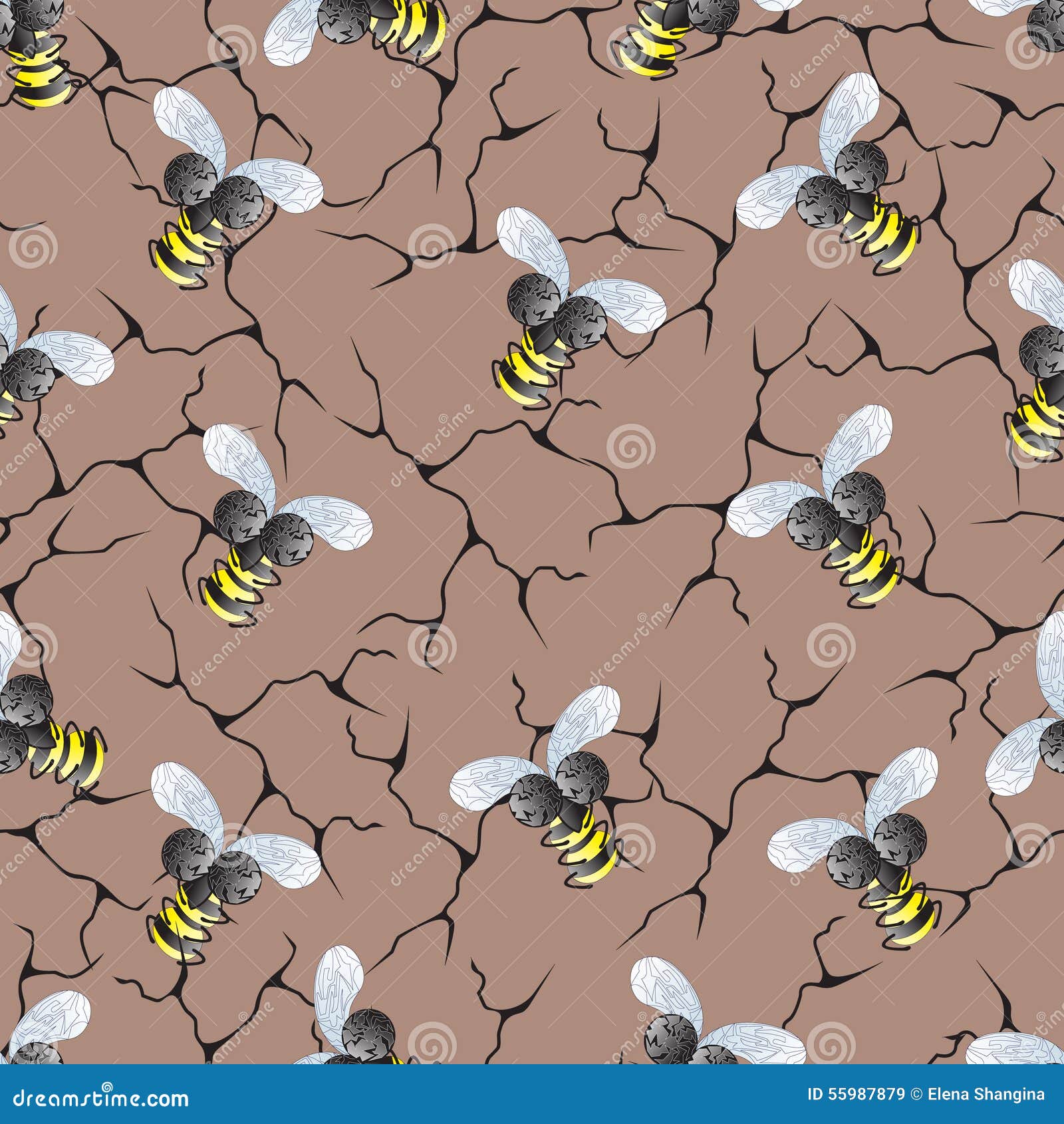 Pattern of a bee. stock vector. Illustration of honey - 55987879