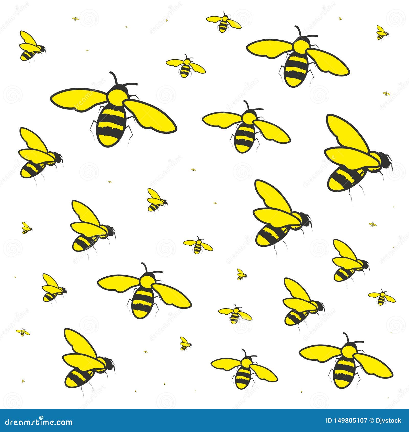 Pattern of Bees Insects Backdrop Stock Illustration - Illustration of ...