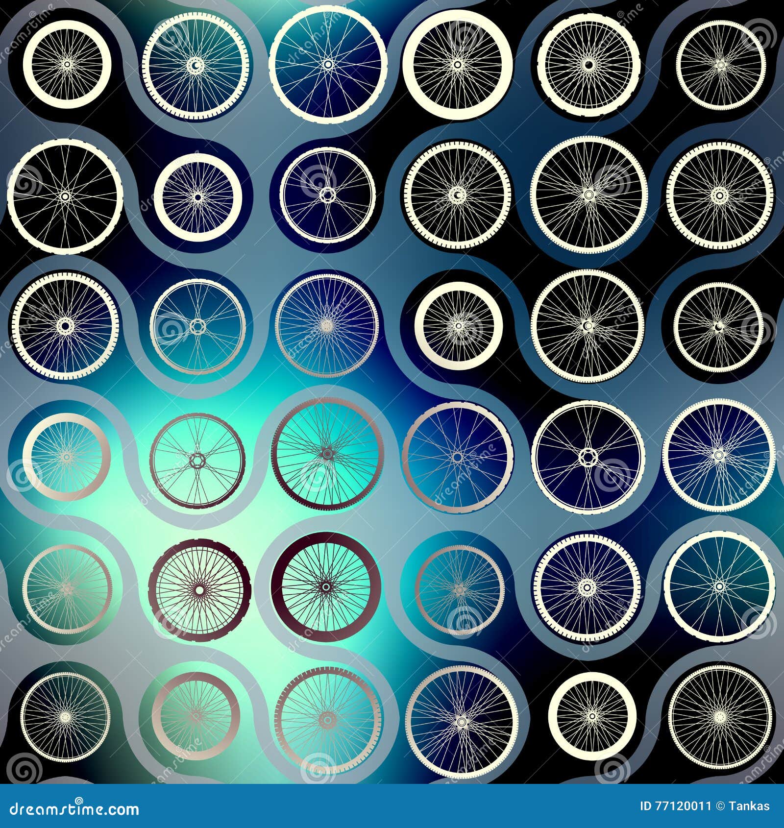 Pattern of bicycle wheels. stock vector. Illustration of repeating ...