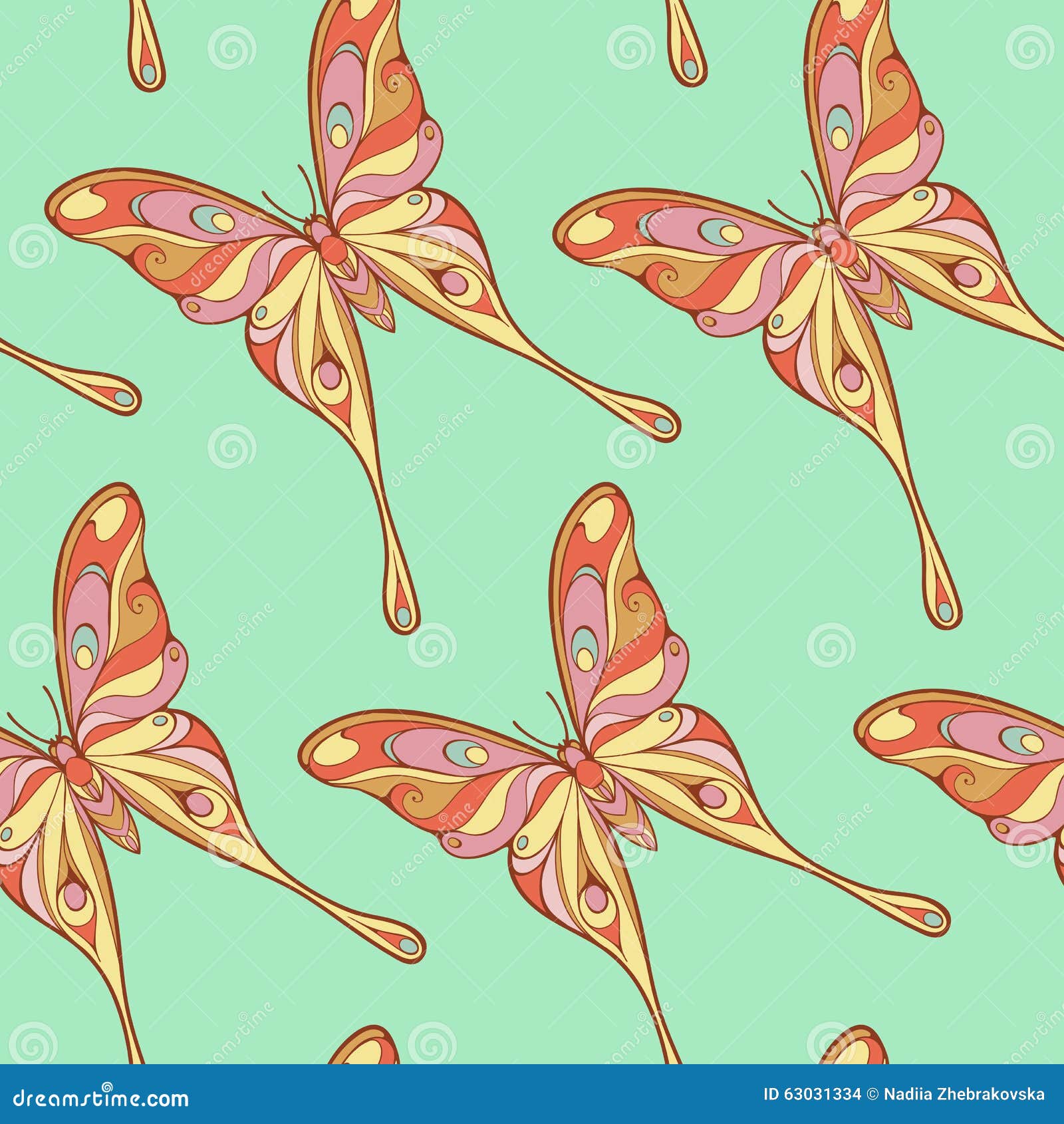 Pattern of Big Colorful Butterflies Stock Vector - Illustration of ...