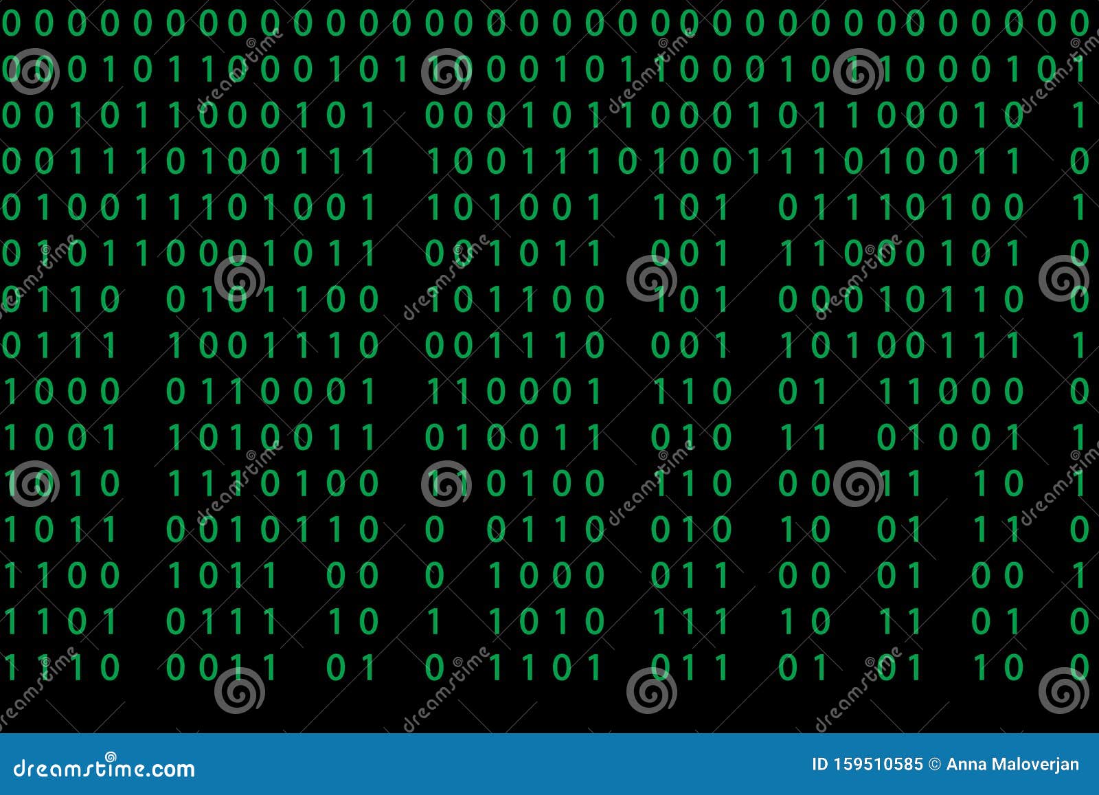 Pattern with binary code stock illustration. Illustration of green ...