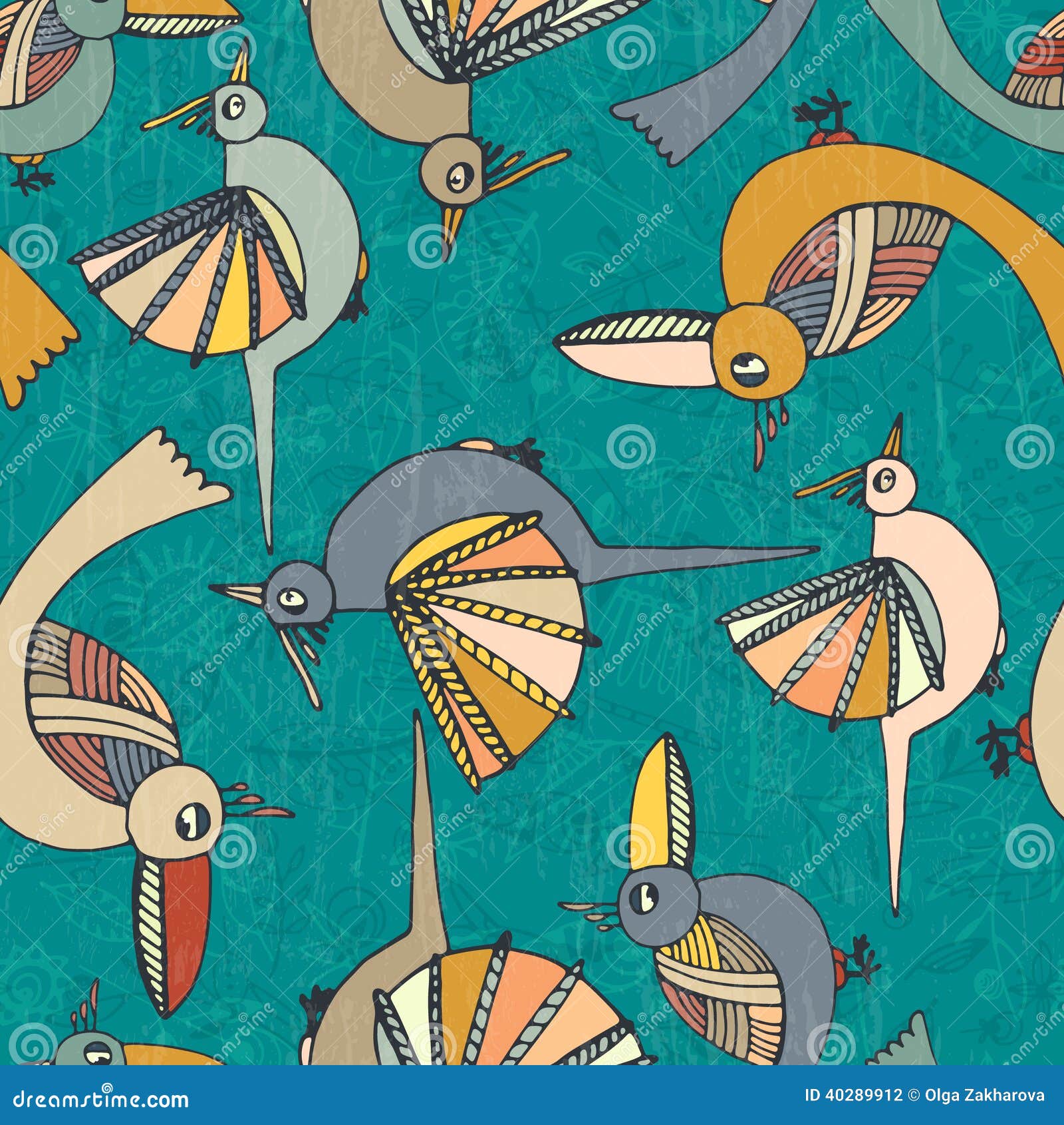 Pattern with birds stock vector. Illustration of fabric - 40289912