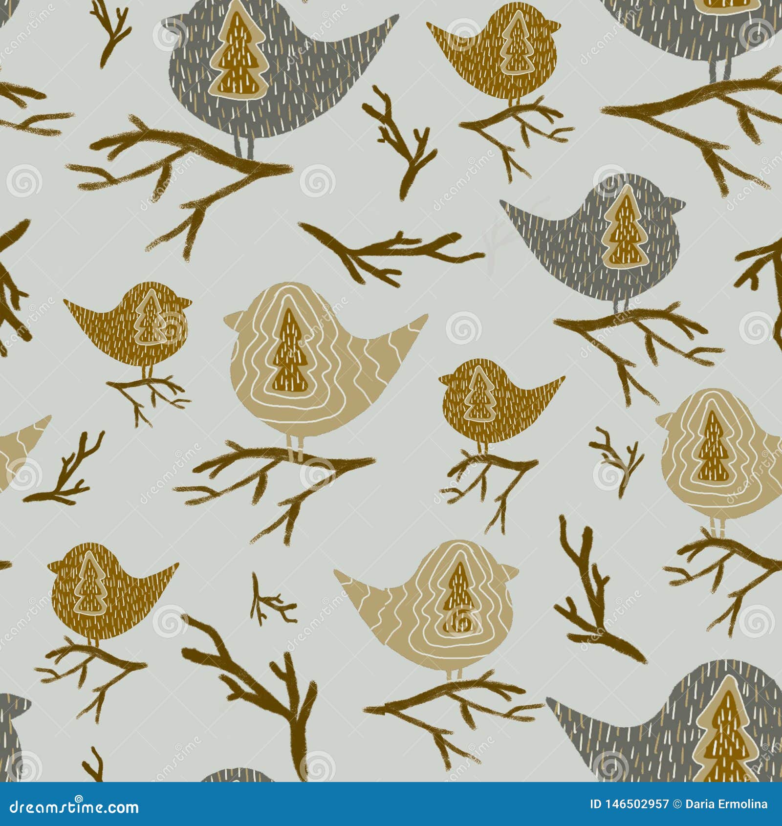 Pattern with birds stock illustration. Illustration of decoration ...