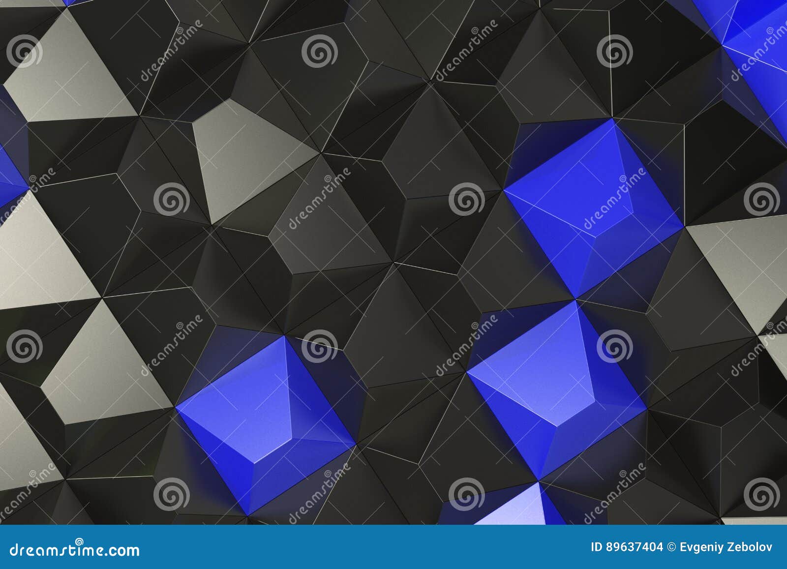 Pattern of Black and Blue Pyramid Shapes Stock Illustration ...