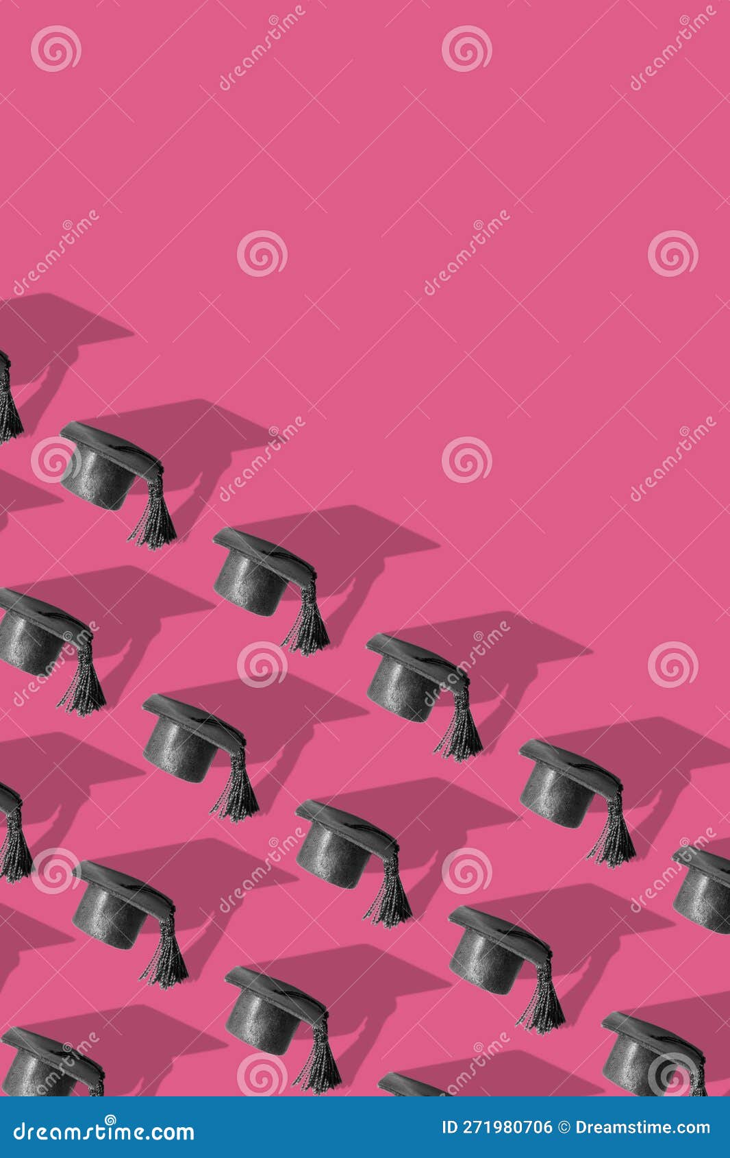 Pattern with Black Graduated Cap on Color Background with Copy Space ...
