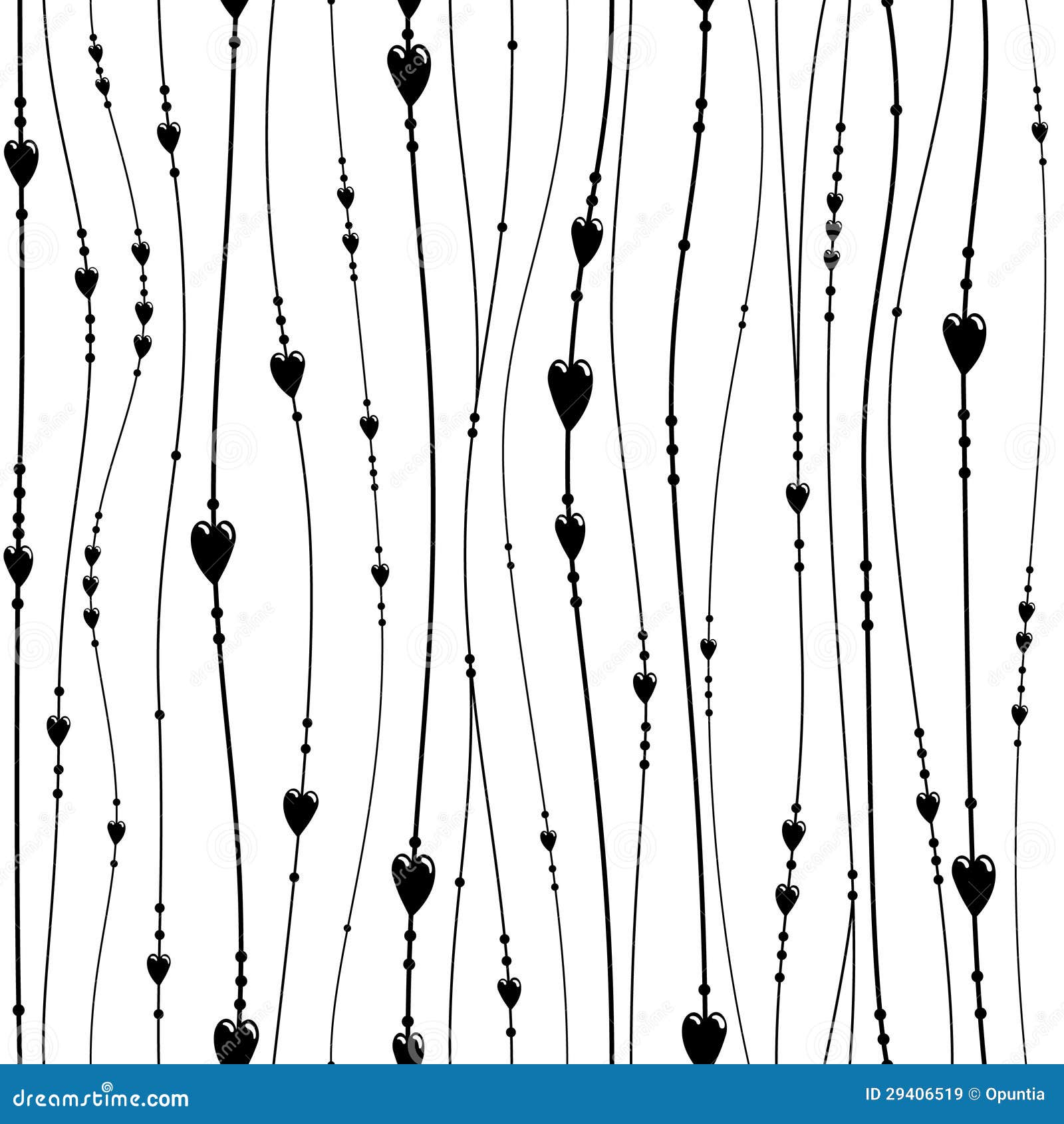 Pattern with black hearts stock vector. Illustration of heart - 29406519