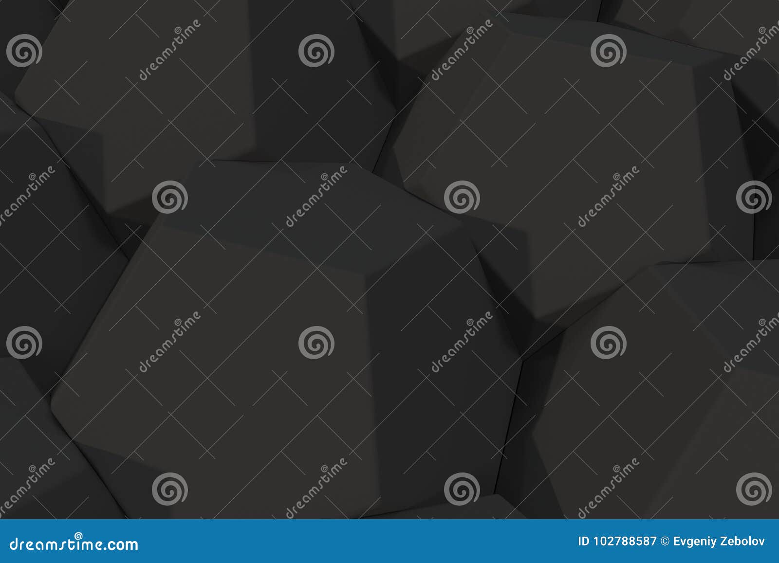 Pattern of Black Hexagonal Elements Stock Illustration - Illustration ...