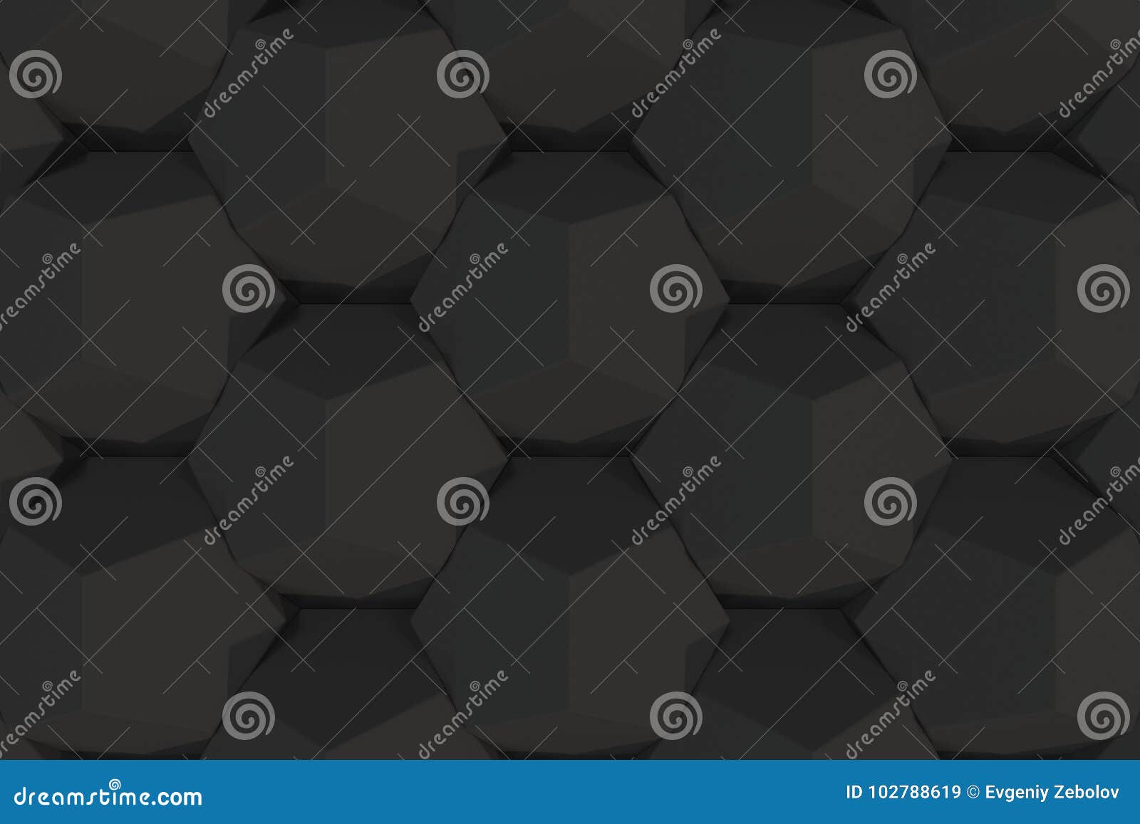 Pattern of Black Hexagonal Elements Stock Illustration - Illustration ...