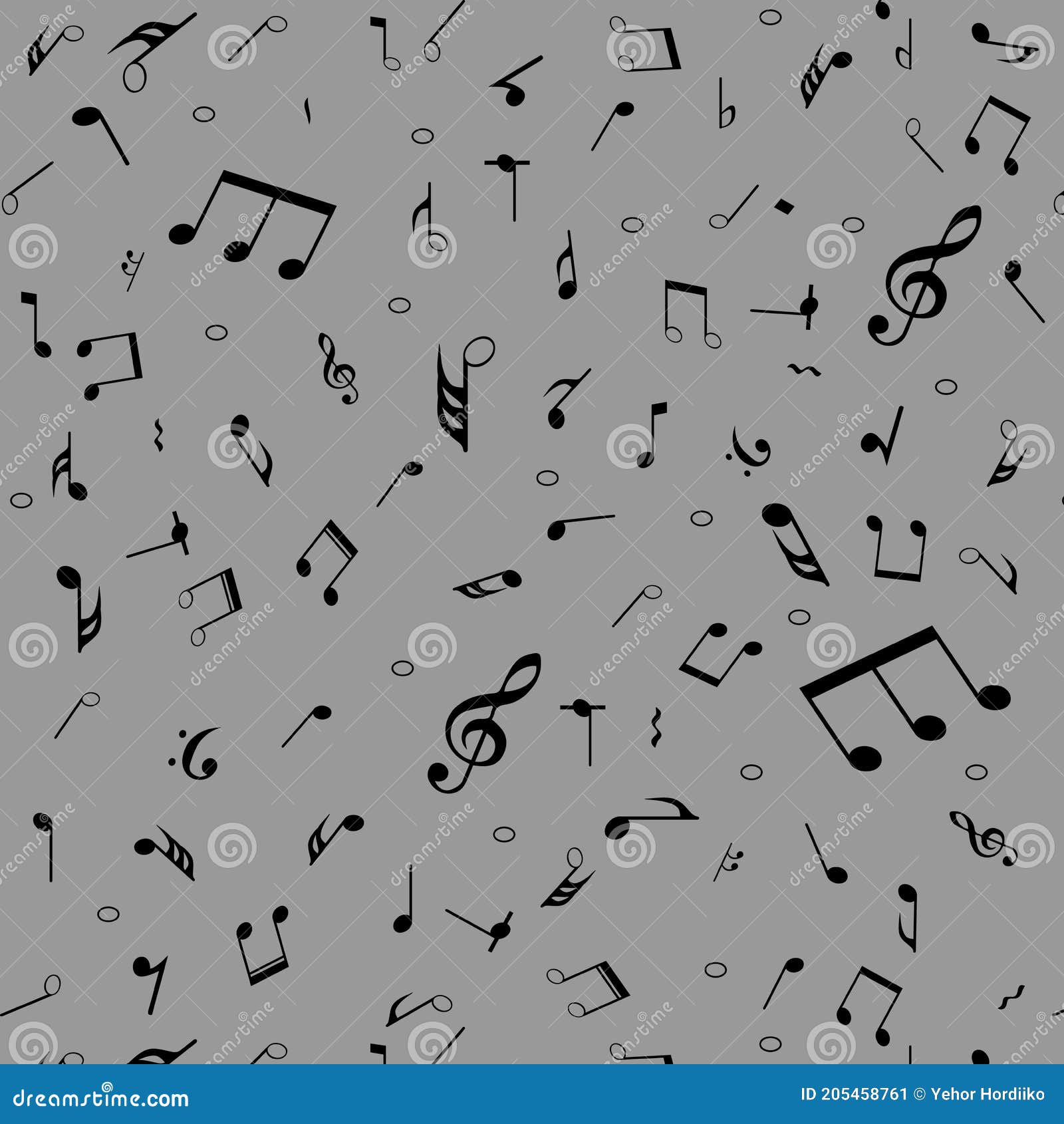 Pattern of musical notes stock illustration. Illustration of circle ...