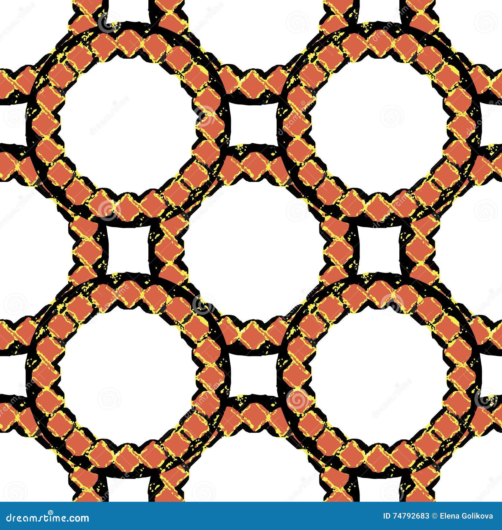 A Pattern of Black and Orange Stylized Rings Stock Vector ...