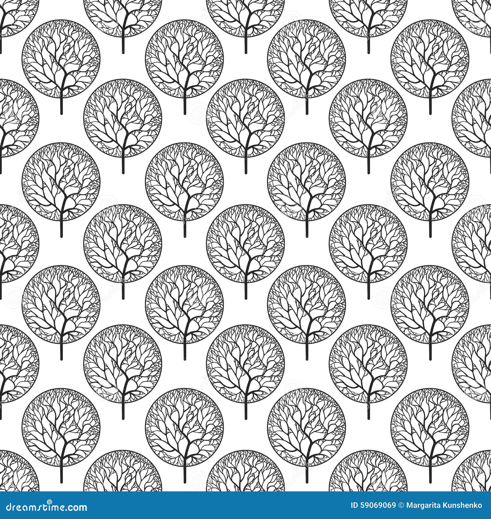 Pattern with black trees stock vector. Illustration of background ...
