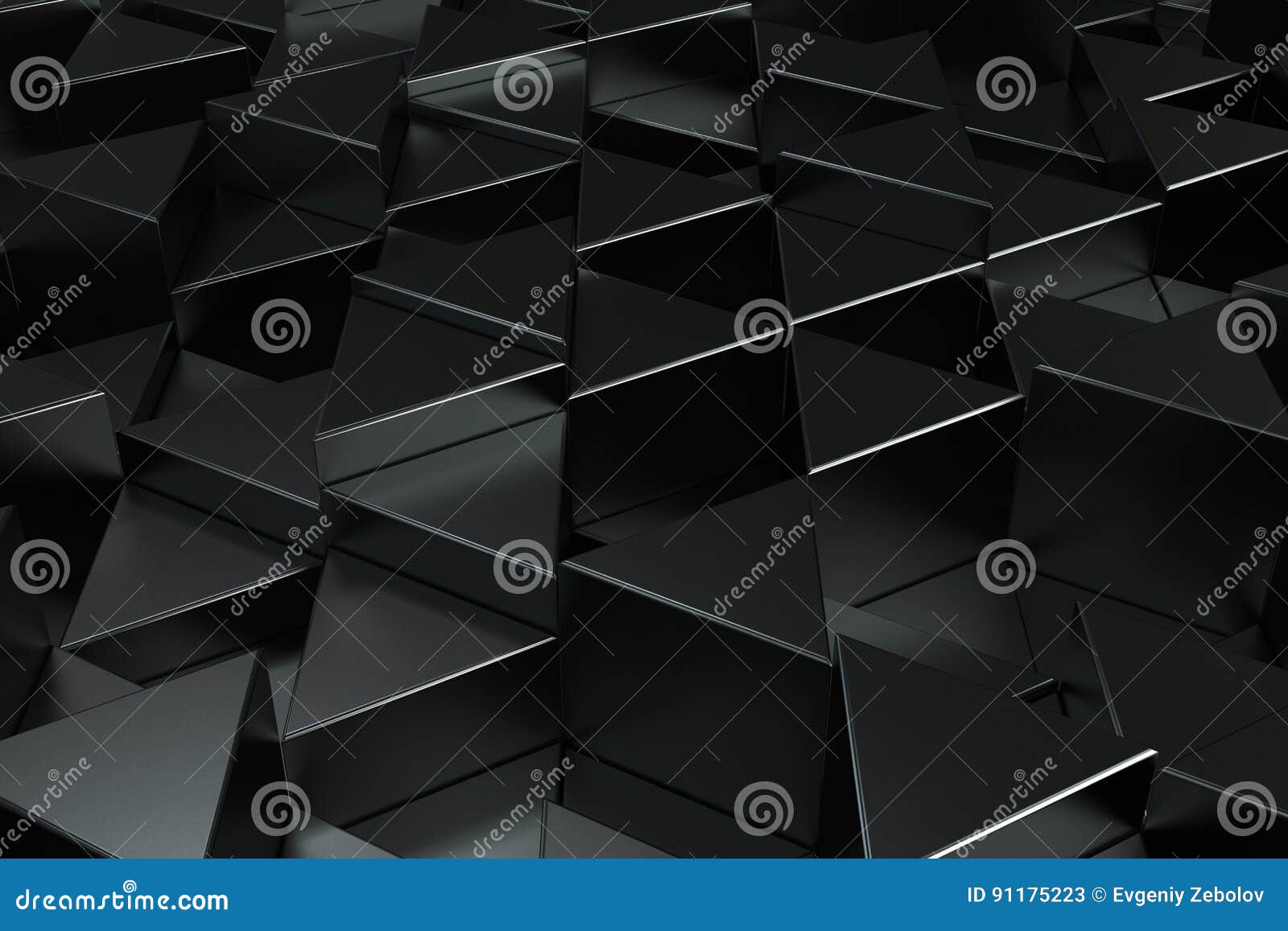 Pattern of Black Triangle Prisms Stock Illustration - Illustration of ...