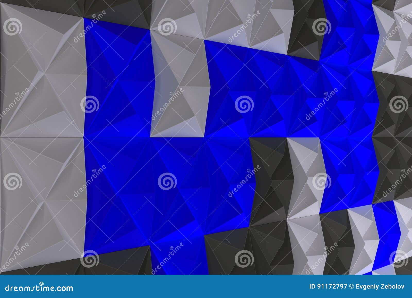Pattern of Black, White and Blue Pyramid Shapes Stock Illustration ...