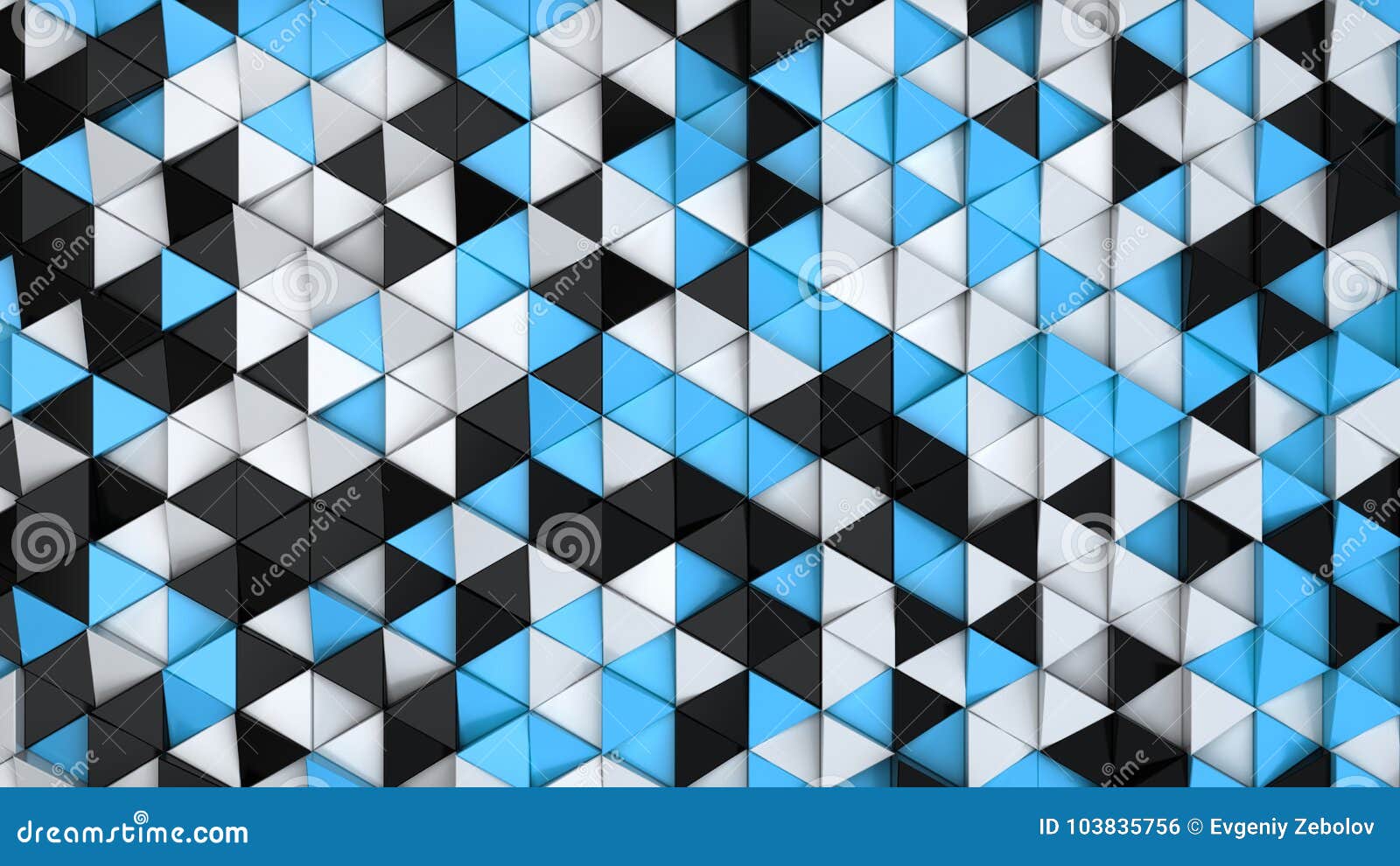 Pattern of Black, White and Blue Triangle Prisms Stock Illustration ...