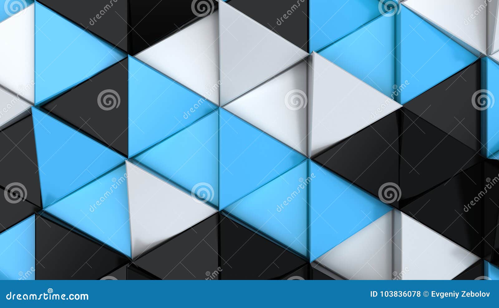 Pattern of Black, White and Blue Triangle Prisms Stock Illustration ...
