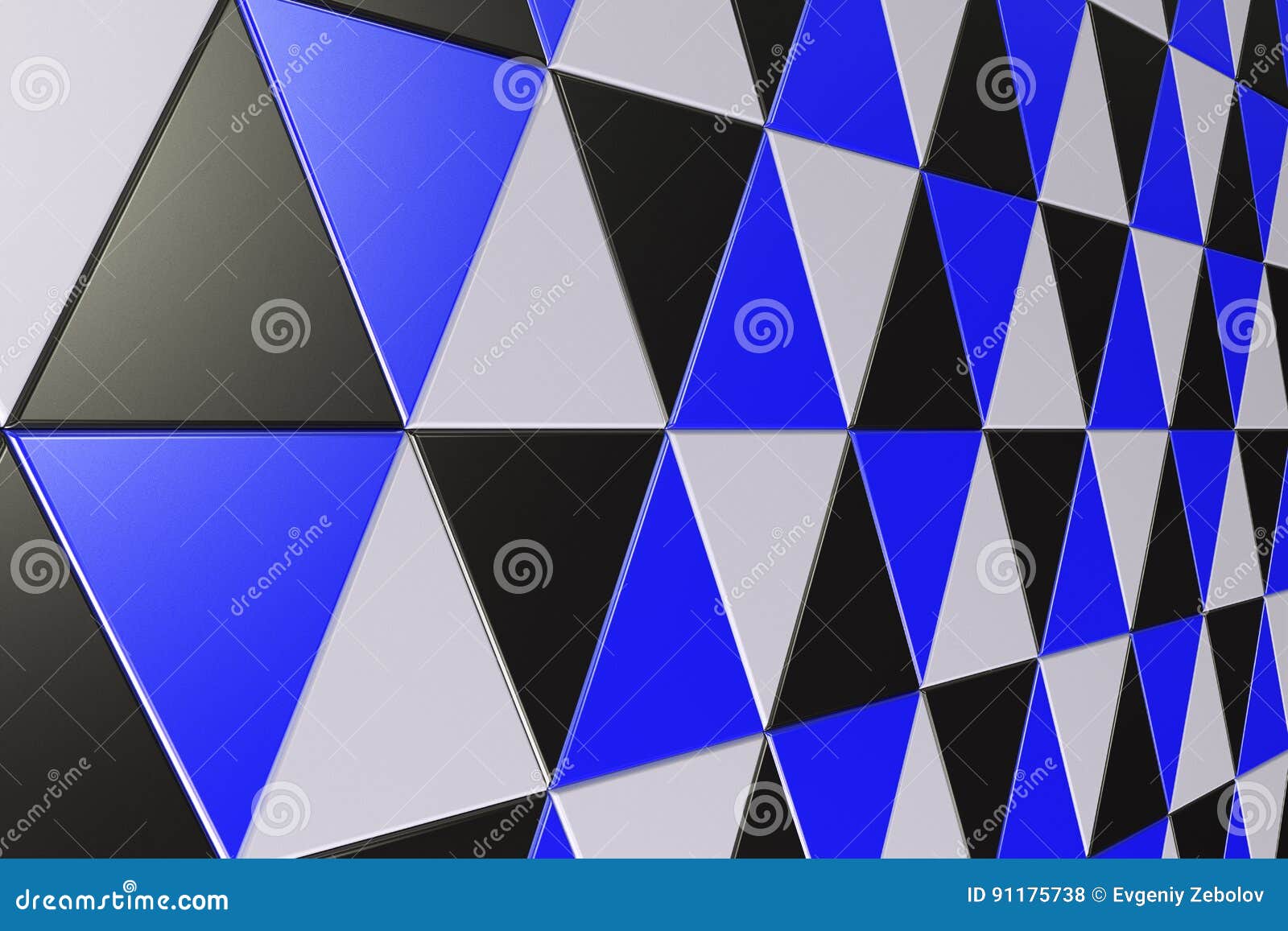 Pattern of Black, White and Blue Triangle Prisms Stock Illustration ...